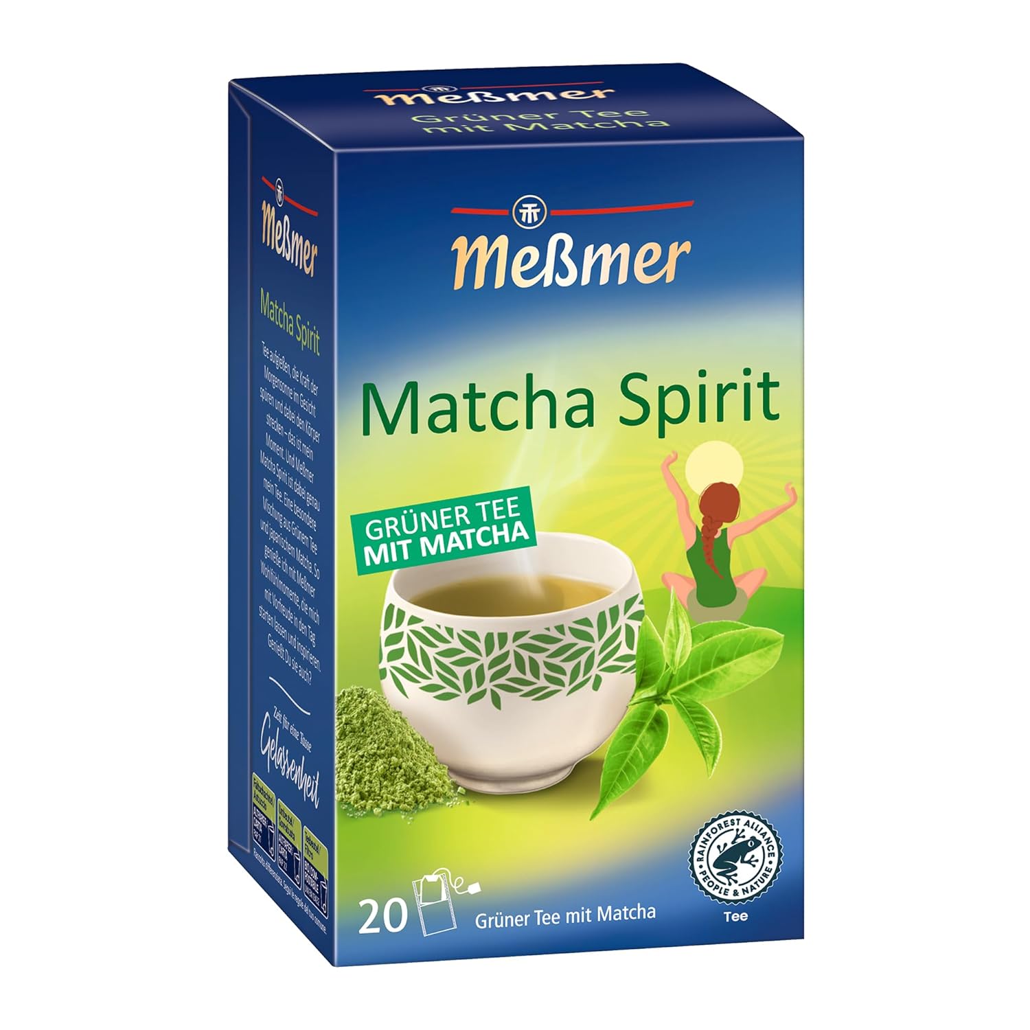 Meßmer MATCHA SPIRIT | Grüner Tee mit Matcha | 20 Teebeutel | Vegan ...