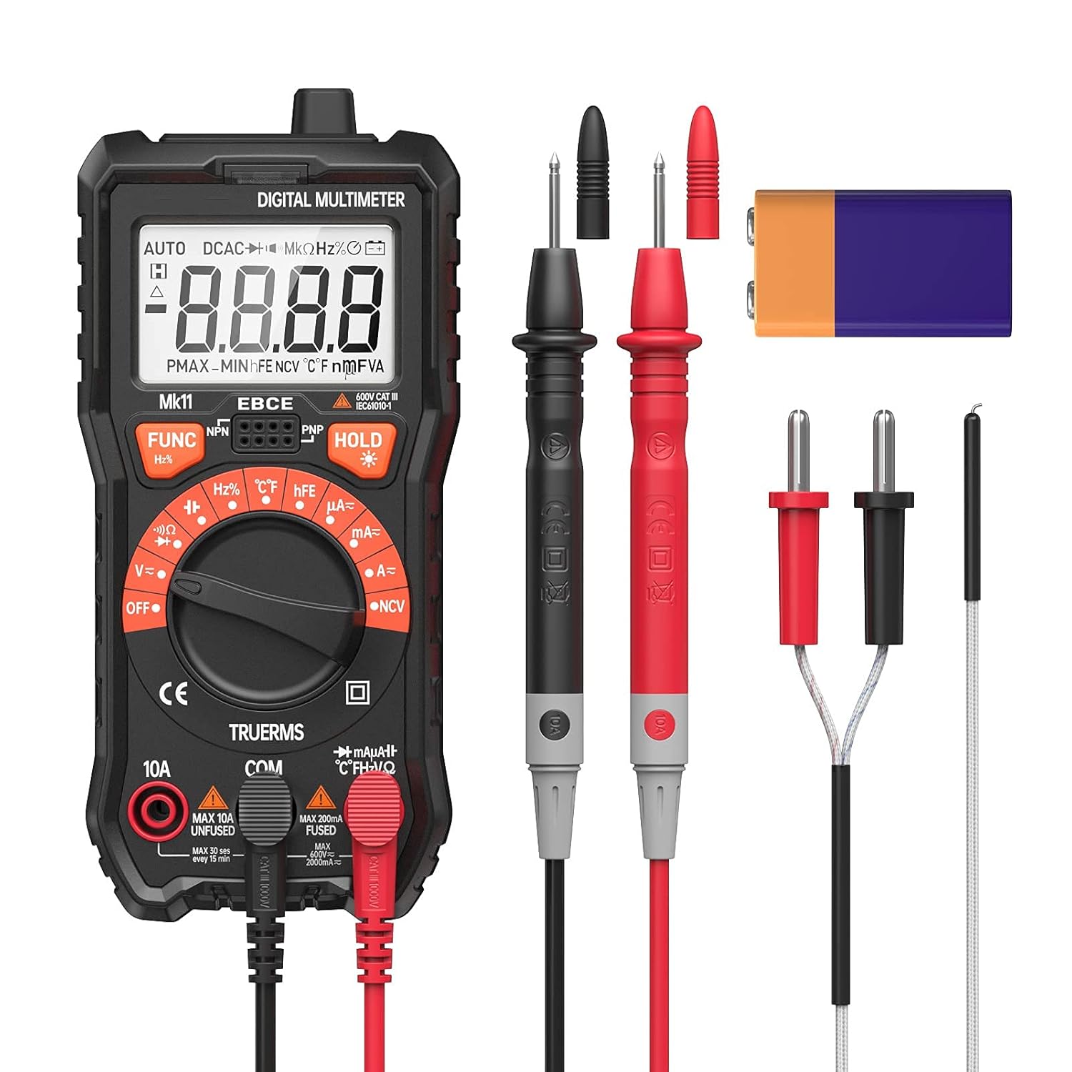 Digital Multimeter, Multimeter AC/DC Multi Tester With LCD Display and ...