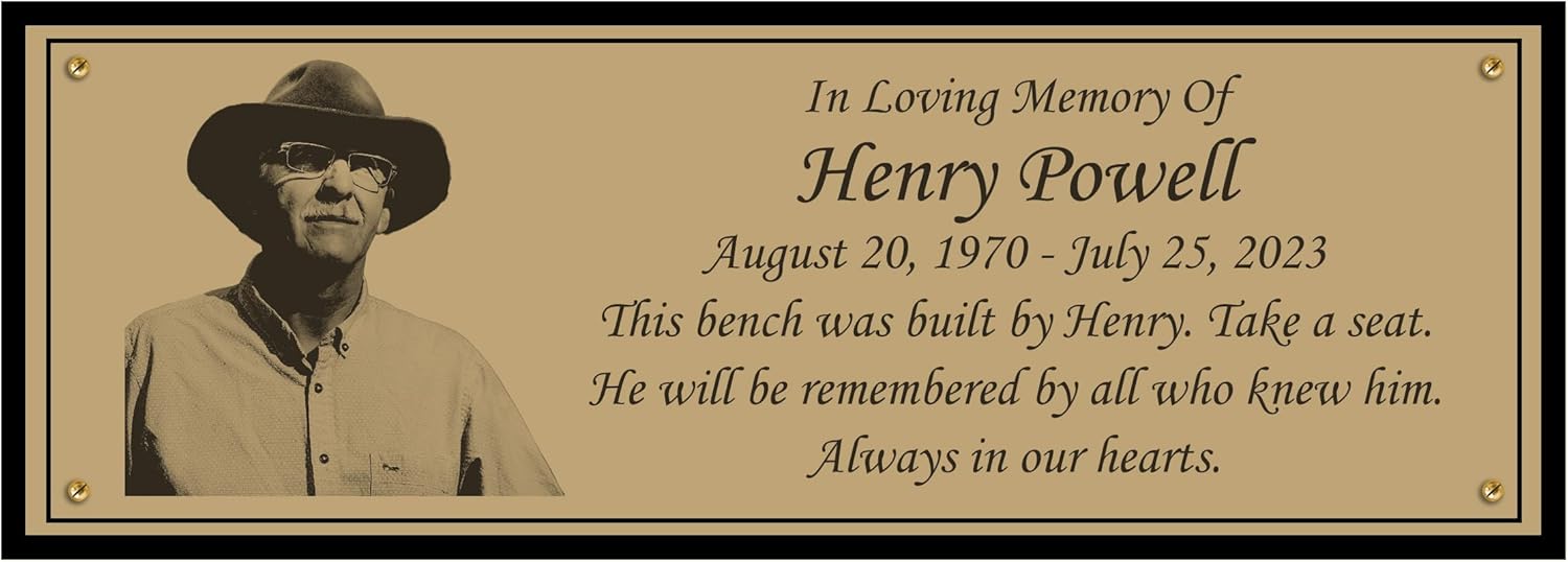Amazon.com: Photo Memorial Bench Plate, Personalized Plaque, Door Name ...