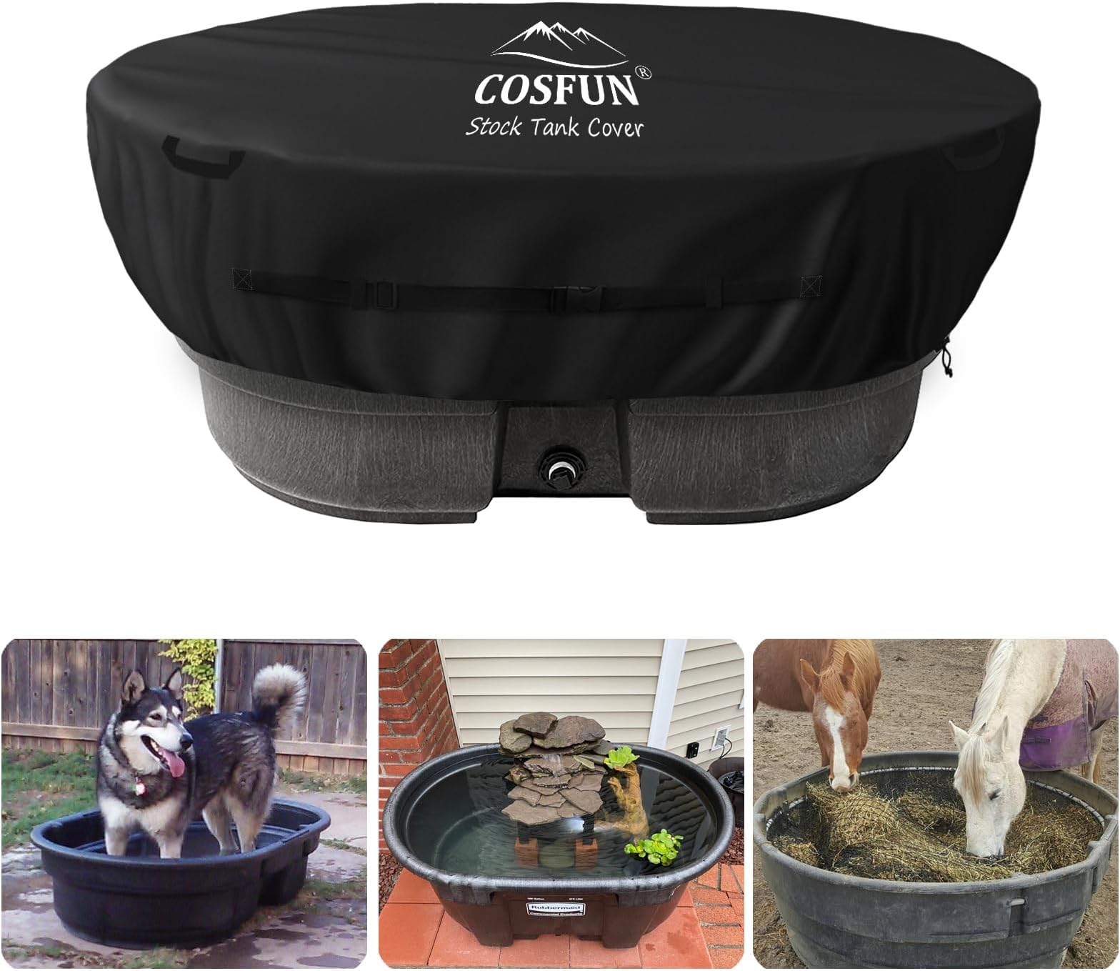 Amazon.com : [Upgrade 600D] Waterproof Stock Tank Cover, Made of 600D ...