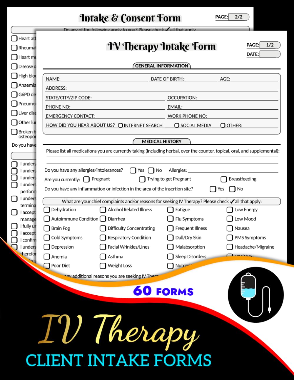 Buy IV Therapy Client Intake Forms: Intravenous Therapy Consultation ...