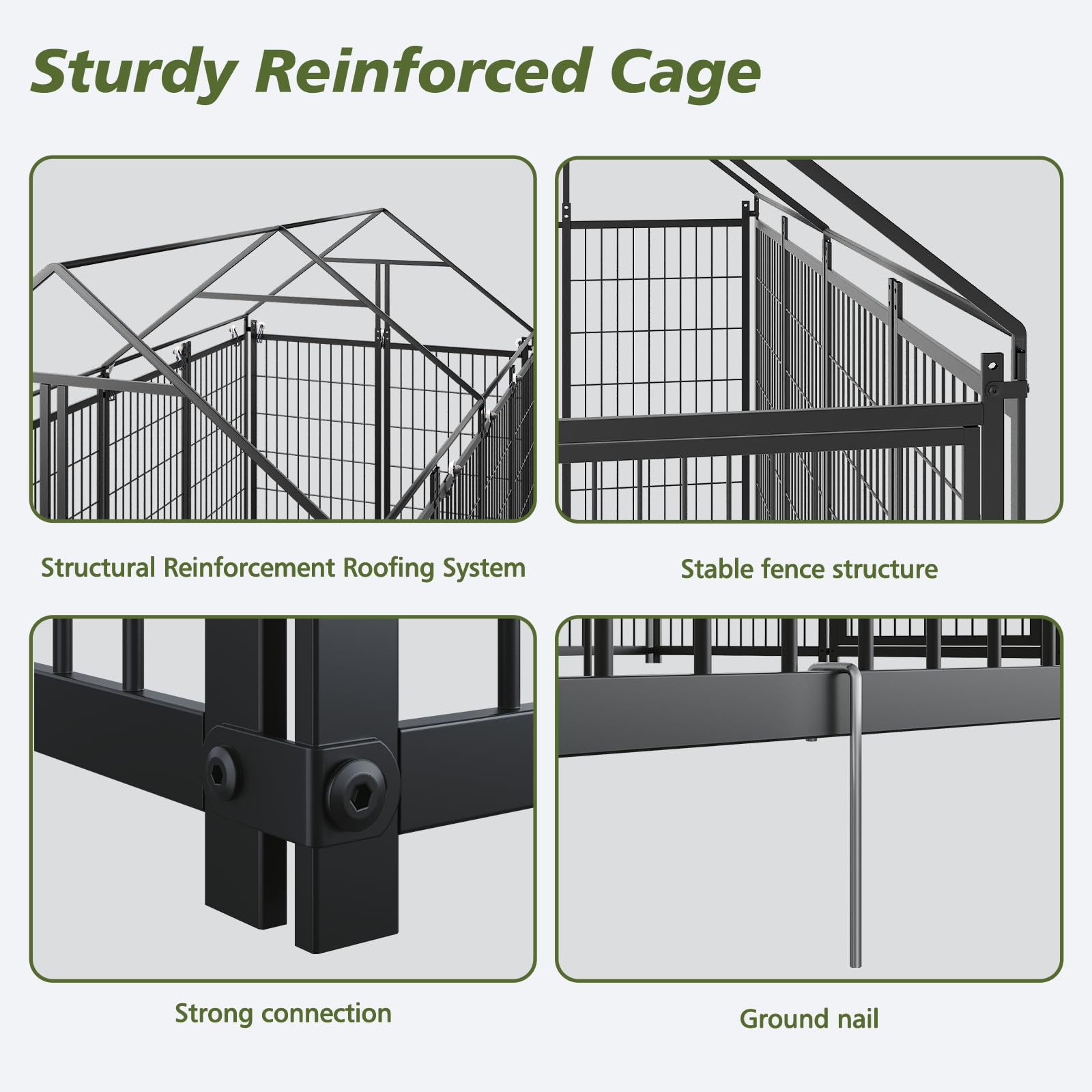 Snapklik.com : KEIKI Large Outdoor Dog Kennel, 8 X 4 X 6 Metal Pet ...