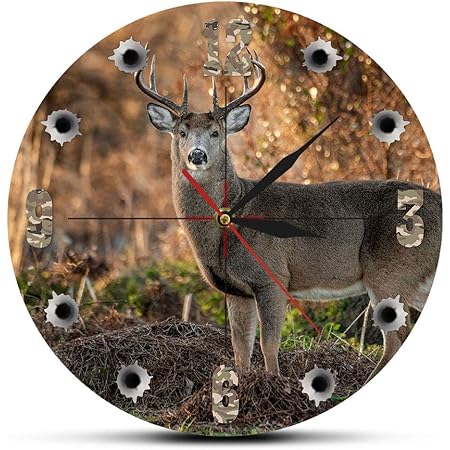 Timethink Deer Hunting LED Vinyl Record Wall Clock with 7 Colors ...
