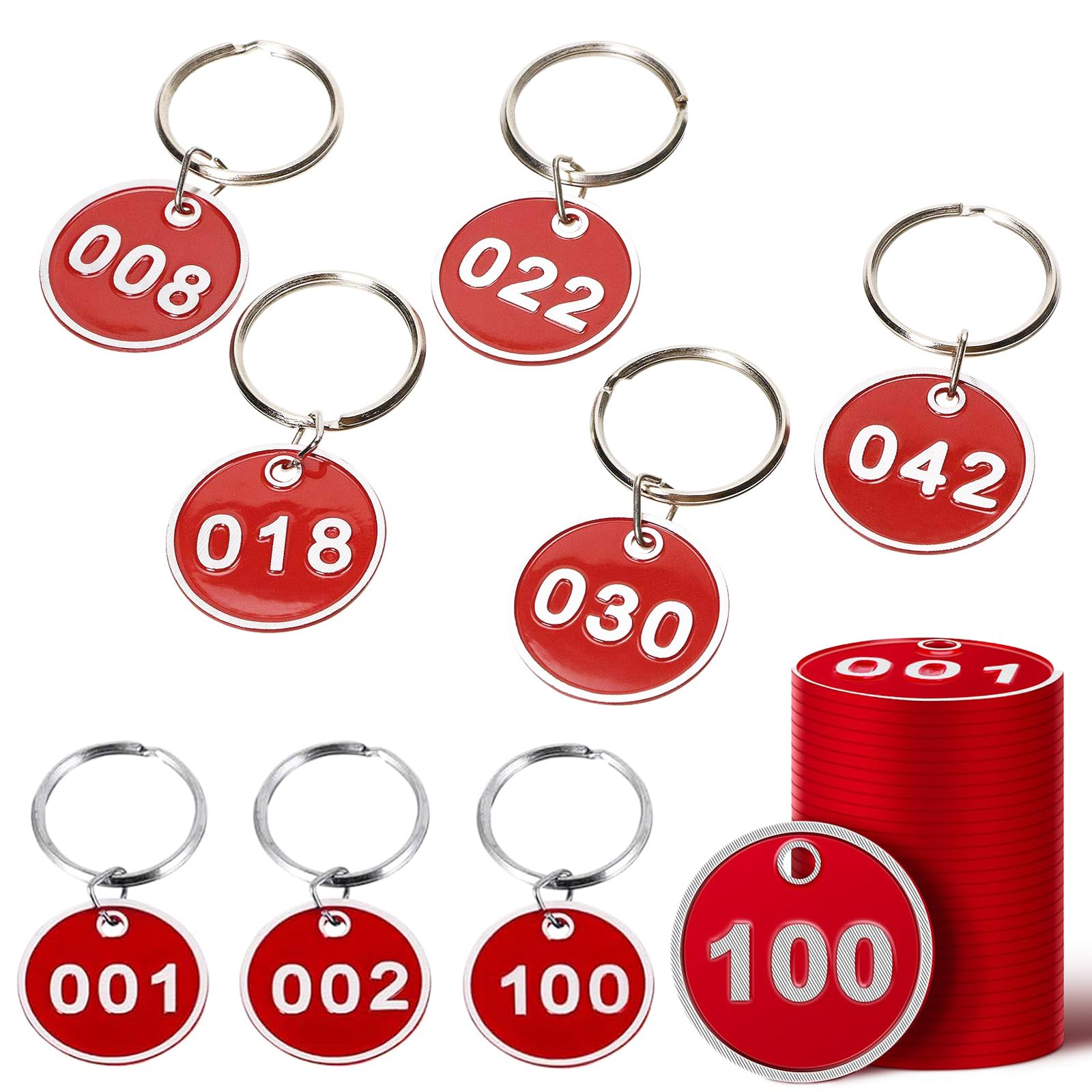 Amazon.com : 1-100 Numbered Key Tags Aluminum Alloy Metal Key Tag Set ...