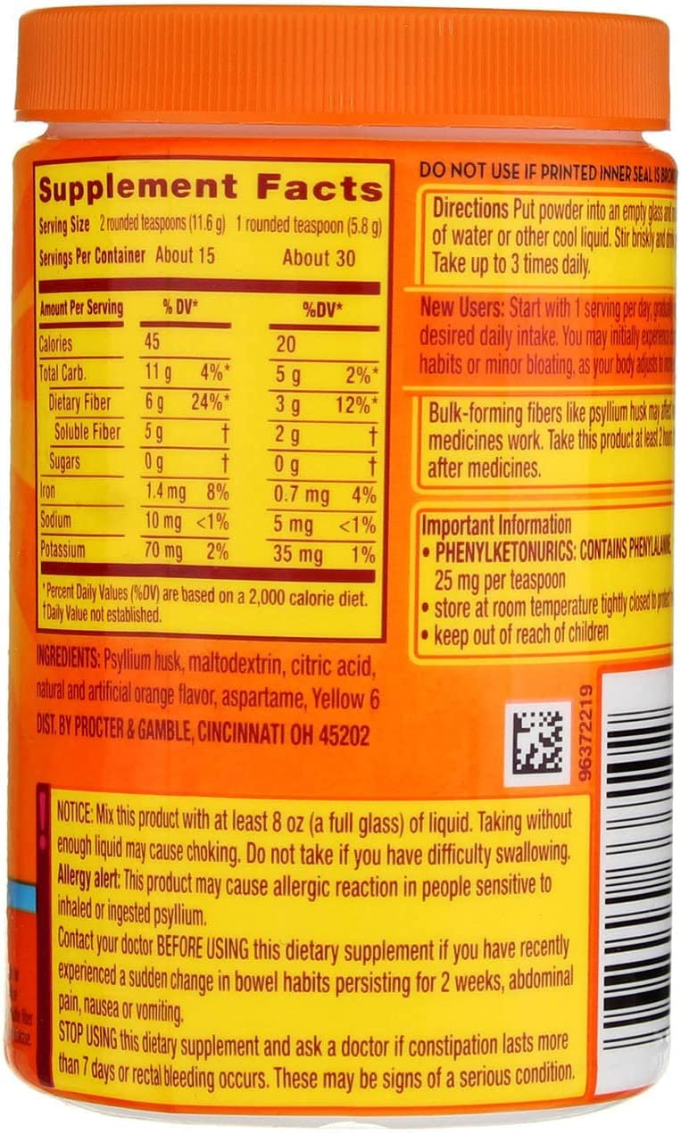 Metamucil Label