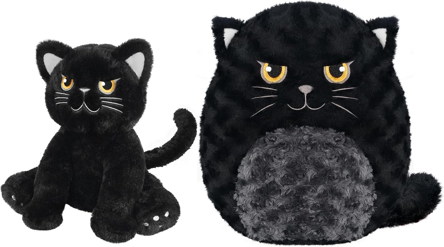 Amazon.com: SuzziPals Microwavable Grumpy Black Cat Stuffed Animals ...
