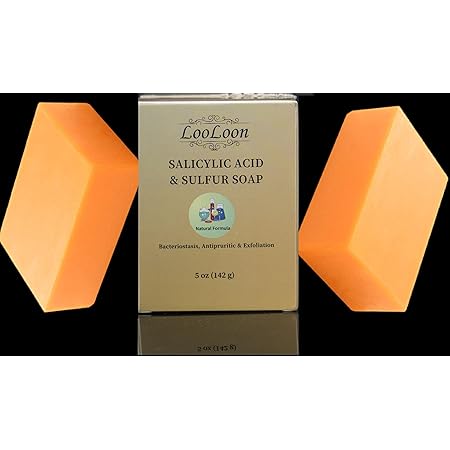 Amazon.com : Looloon Sulfur and Salicylic Acid Bar soap, 5oz X 2 Bars ...