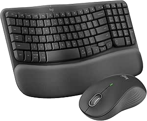 Logitech Wave Keys Mk Combo Wireless Ergonomic Keyboard With Signature M L Wireless Mouse