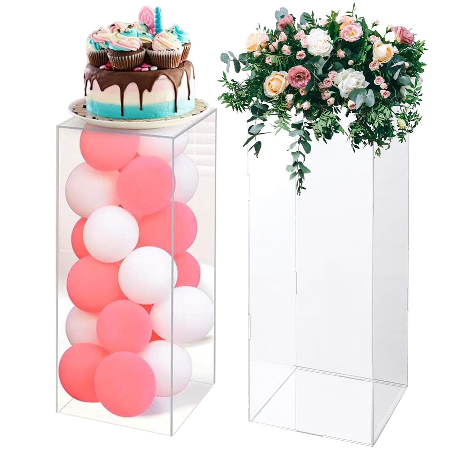 Amazon.com: 2PCS Cube Tall Pedestal, 11.81 X 11.81 X 39.37 Inch Tall ...
