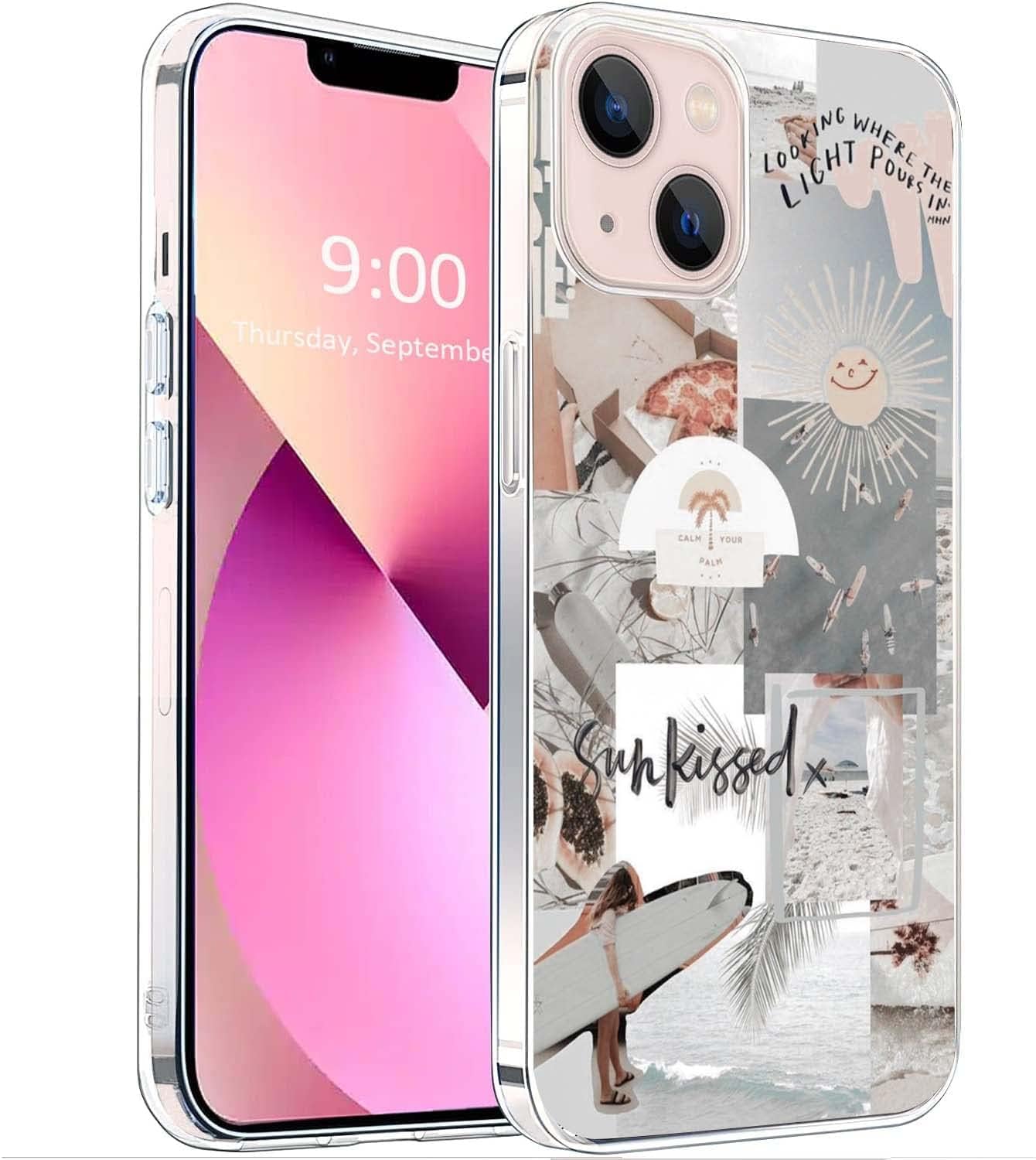 Amazon.com: Hsdhacn Compatible with iPhone 14 Aesthetic Trendy Design Phone case，Summer Theme ...