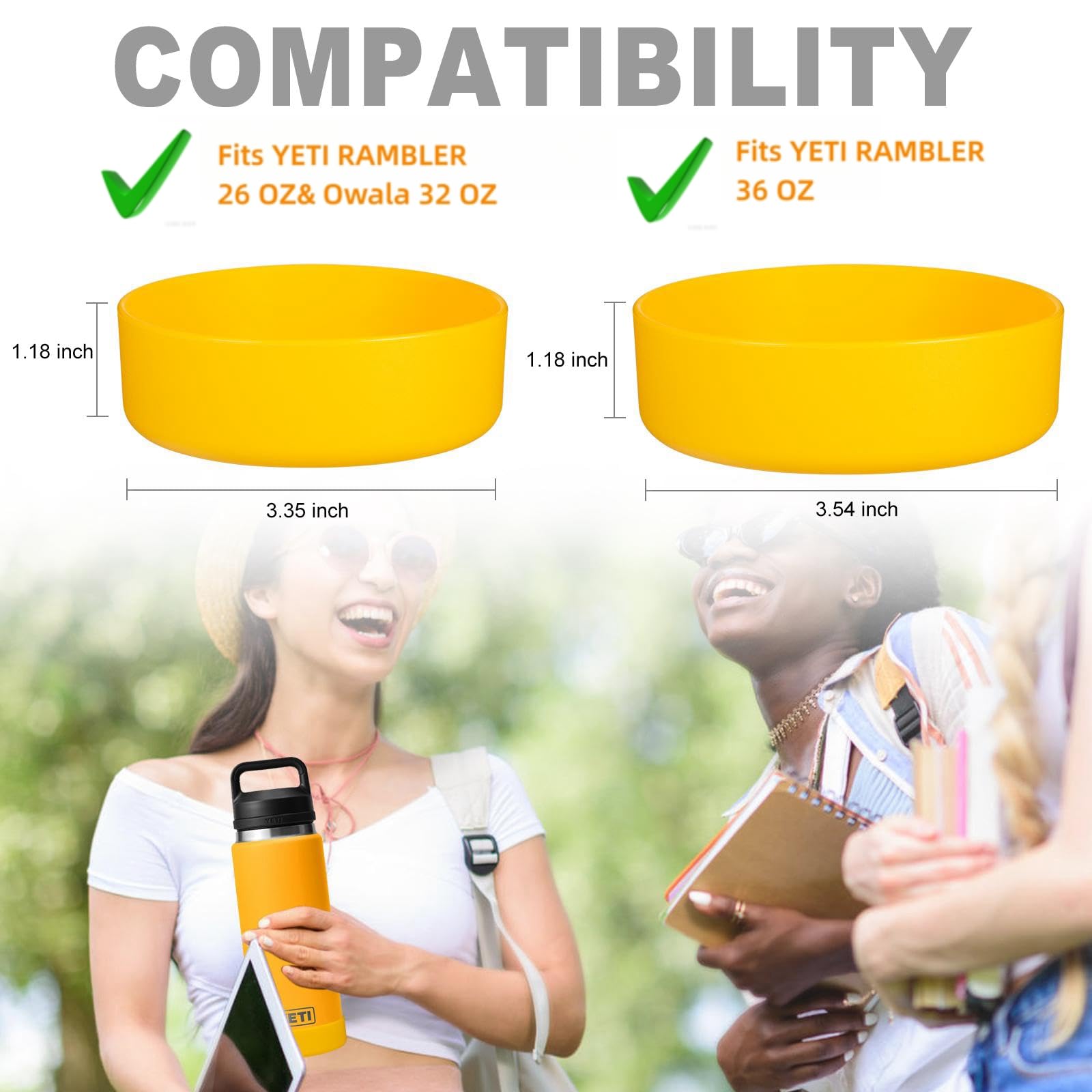 Snapklik.com : Silicone Sleeve For YETI, Owala Water Bottles, Bottom ...