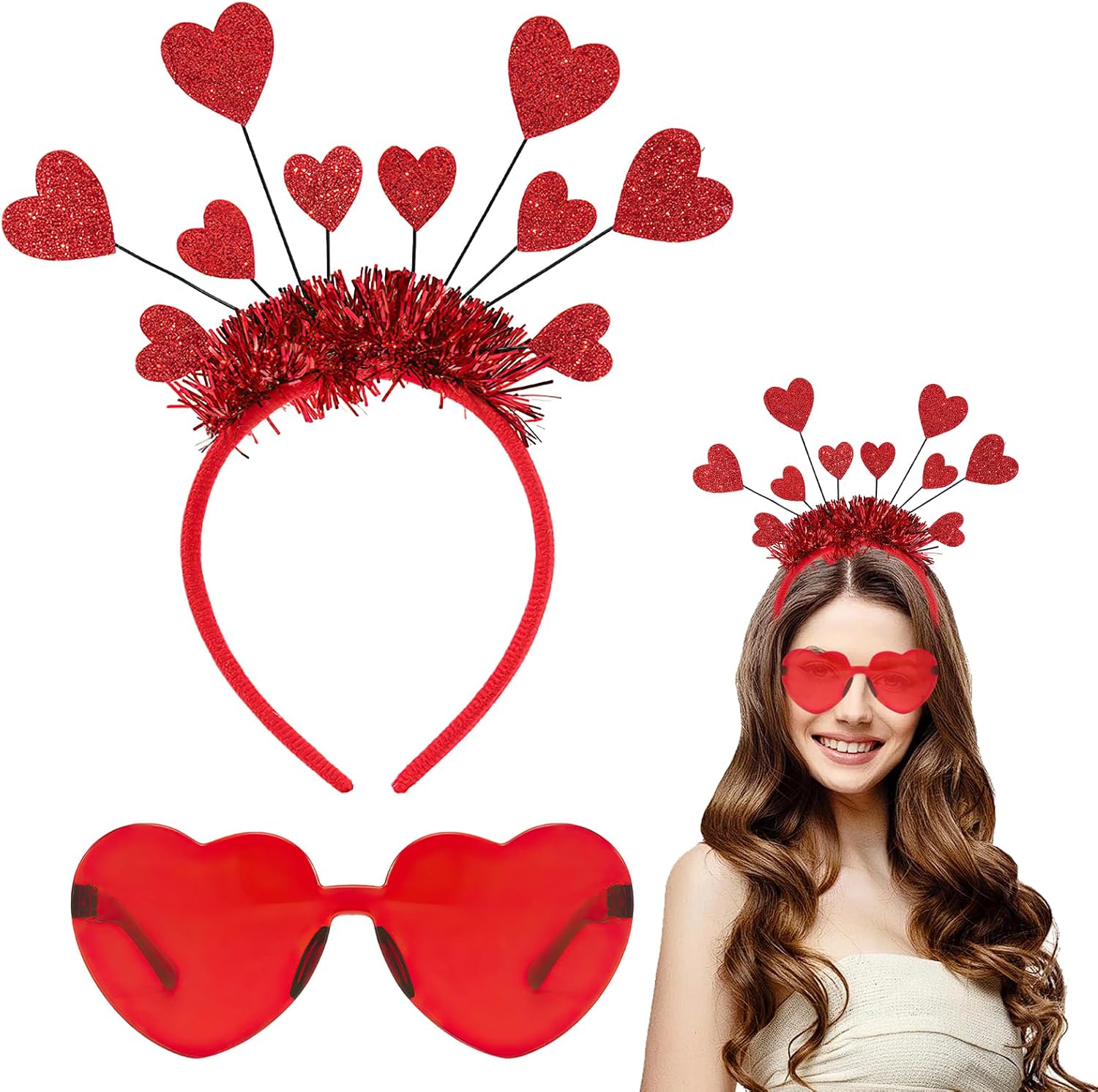 2 Pcs Valentine's Day Party Favors, Valentine's Days Sequin Headband ...