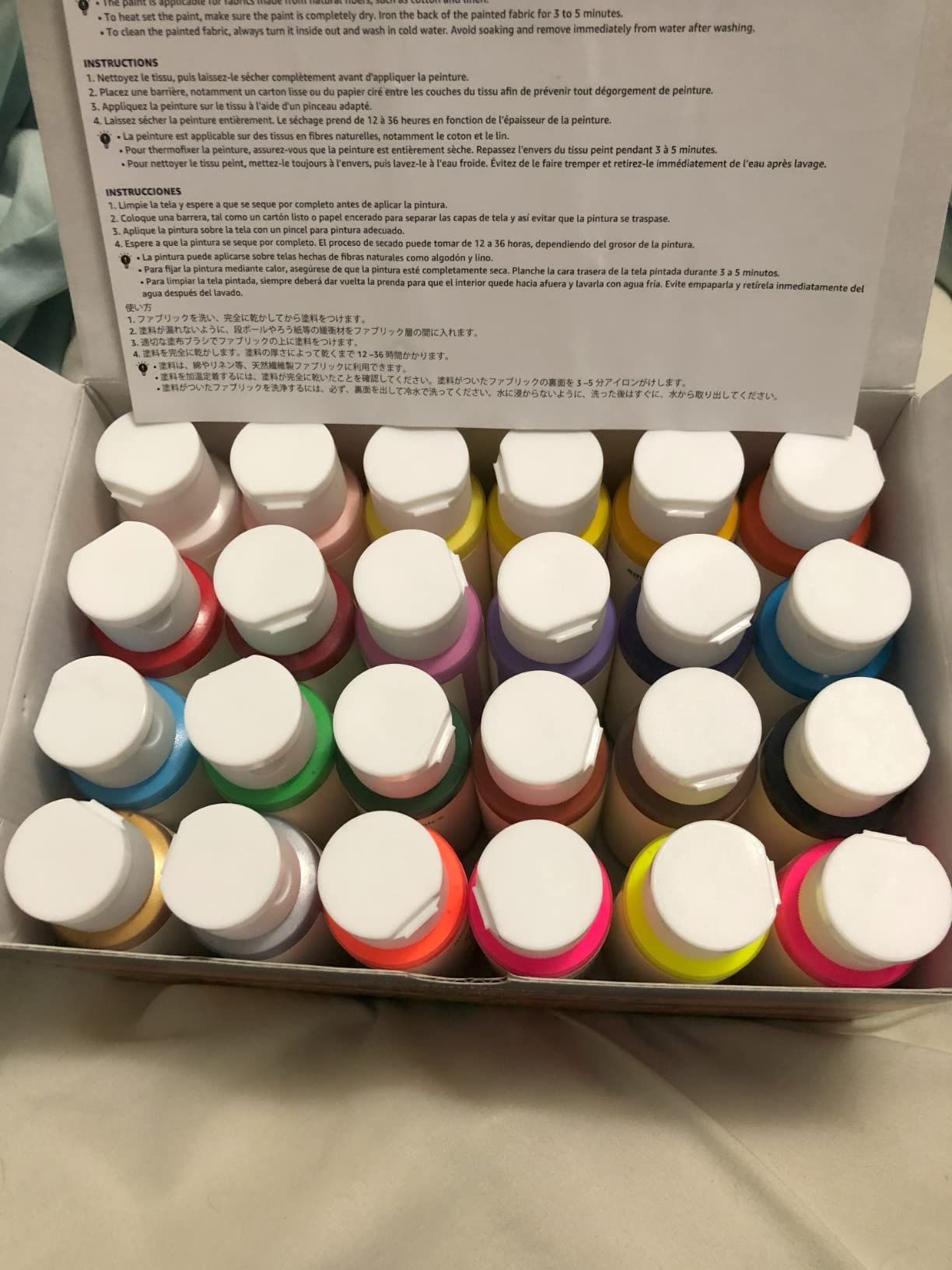 $6/mo - Finance Amazon Basics Permanent Fabric Paint Bottles, 24 Colors ...