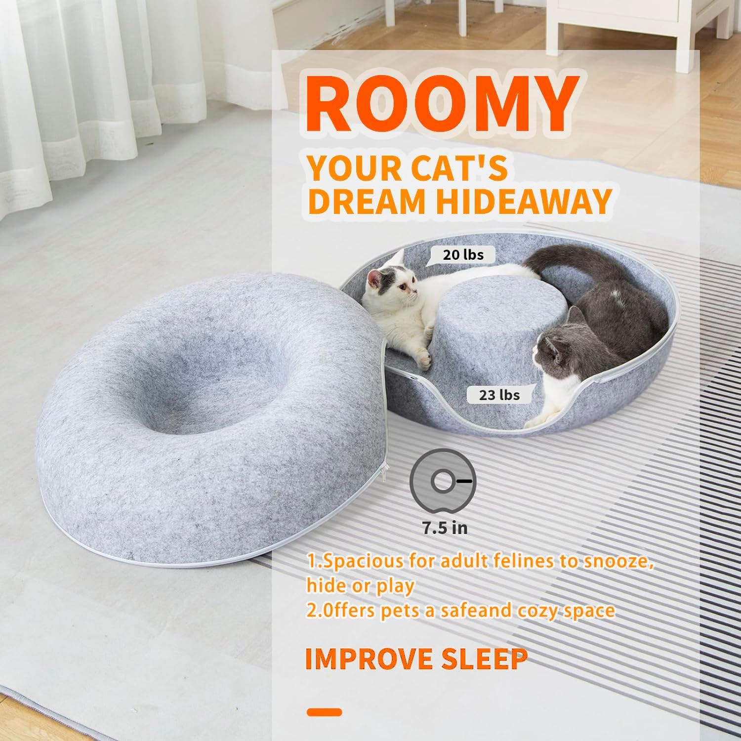 Snapklik.com : CYDZFWZY Cat Tunnel Bed, Peekaboo Cat Cave, Cat Tunnels ...