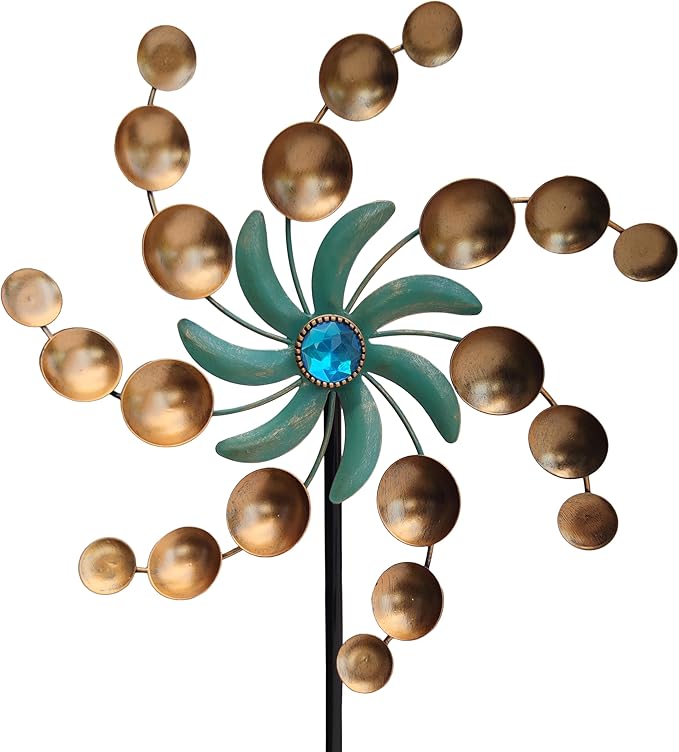 Amazon.com: Metal Wind Spinners Garden Stake-Outdoor Gardne Wind ...