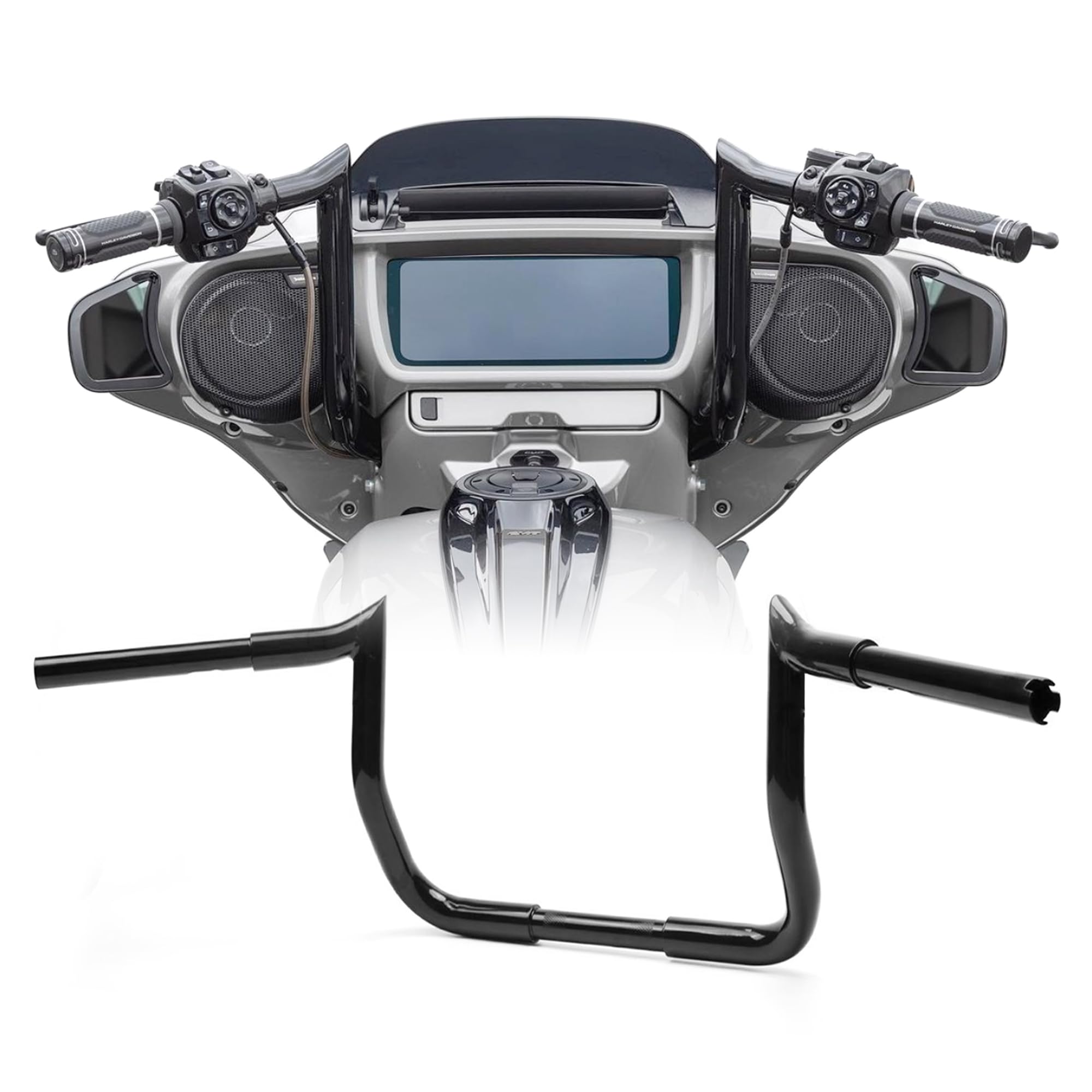 Snapklik.com : 14" Ape Hangers 1-1/4 Inch Bagger Black Handle Bars ...