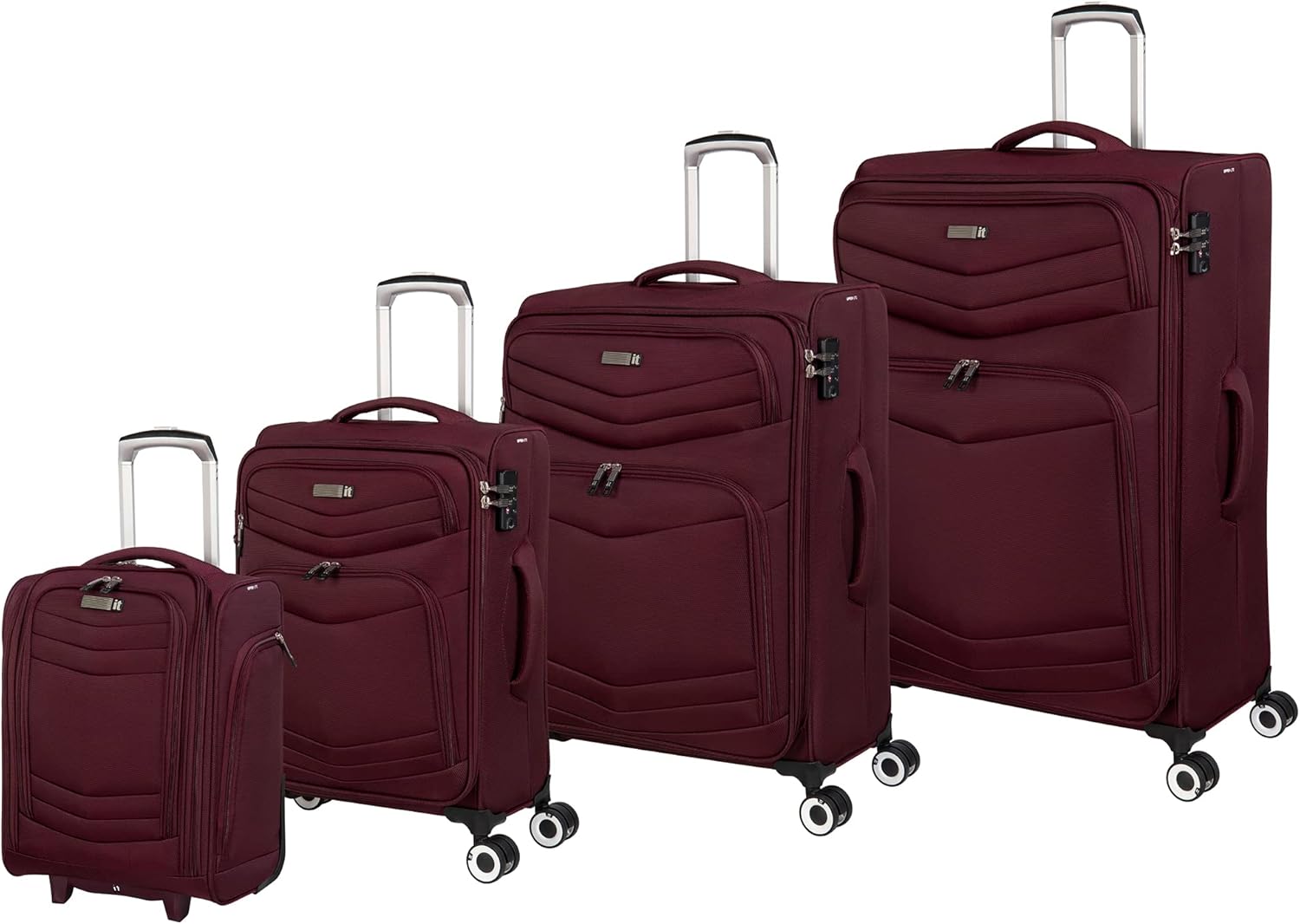 Amazon.com | it luggage Intrepid 4pc Softside 8 Wheel Expandable ...