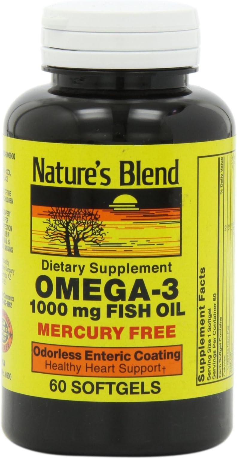 Amazon.com: Nature's Blend Omega-3 Fish Oil Odorless 60 Sgels : Health ...