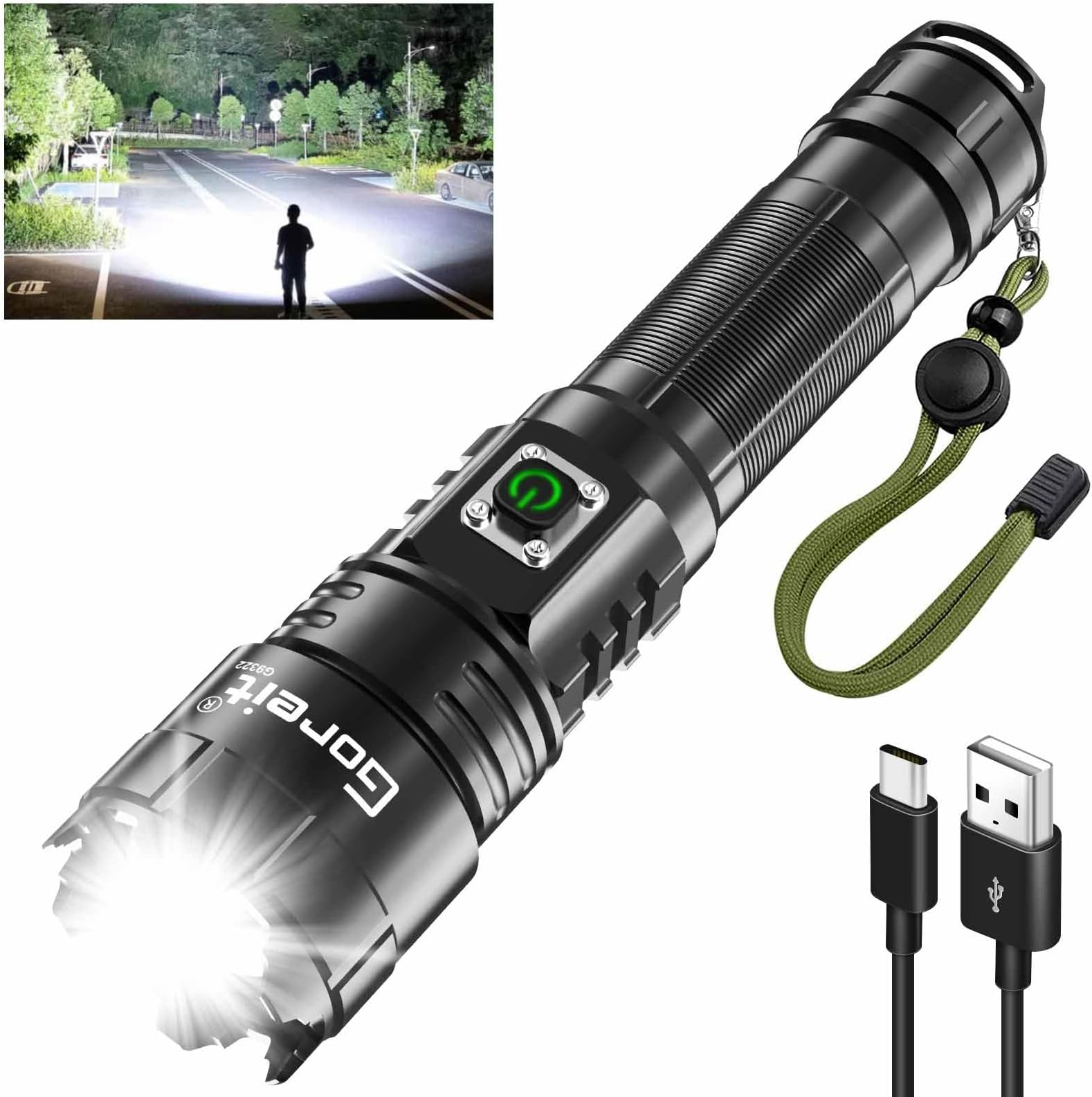 WUBEN C3 Flashlight 1200 High Lumens Rechargeable Flashlights 6 Modes ...