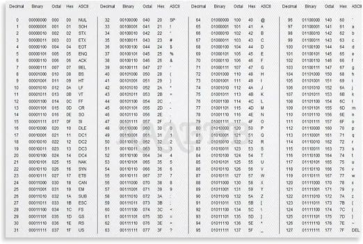 Amazon.com: MJFHERQ Decimal,Binary,Octal,Hex,ASCII Conversion Chart ...