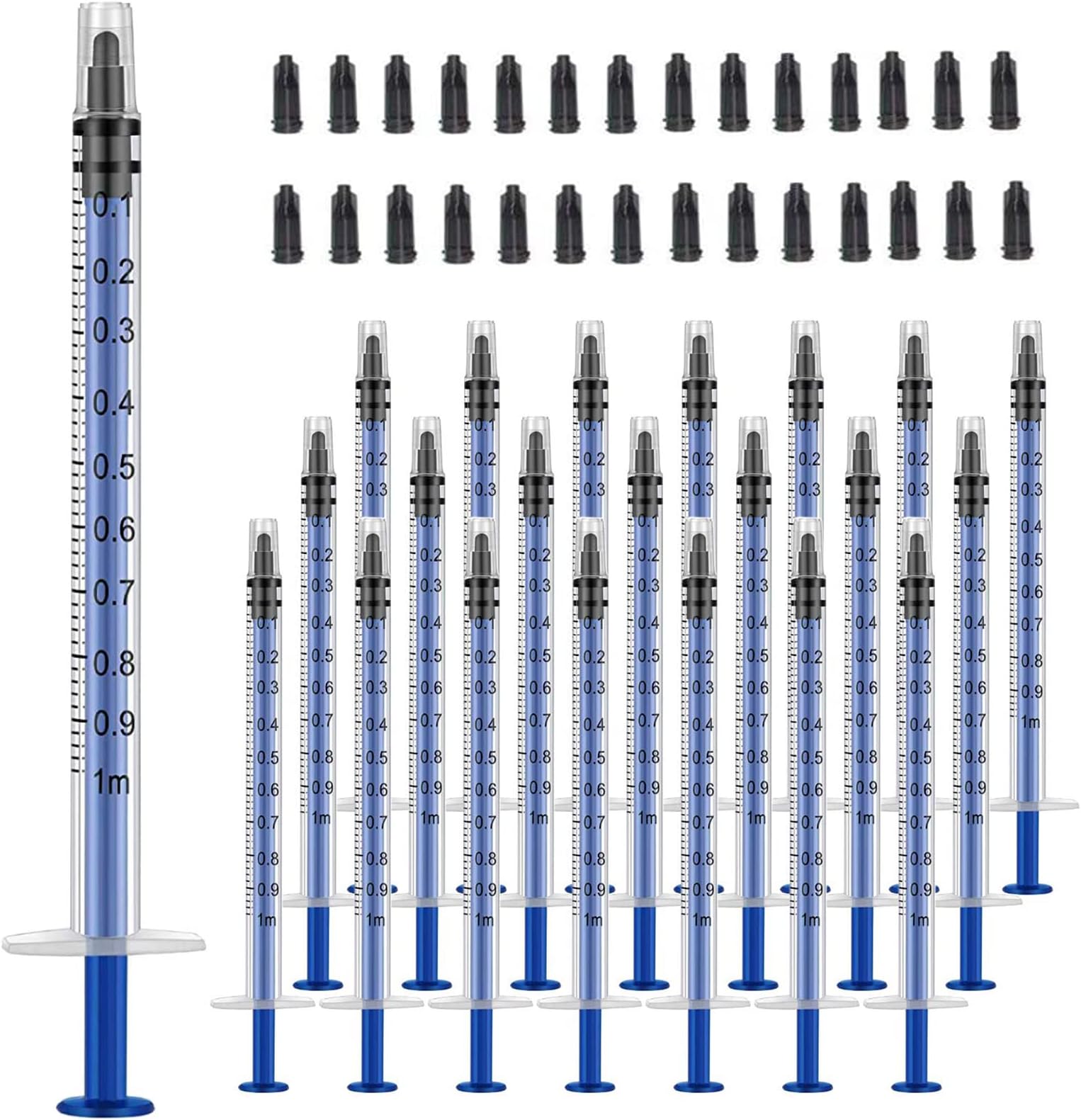 Amazon.com: Blue 100 Pcs 1ml 1cc Plastic Syringe No Needle Syringe for ...