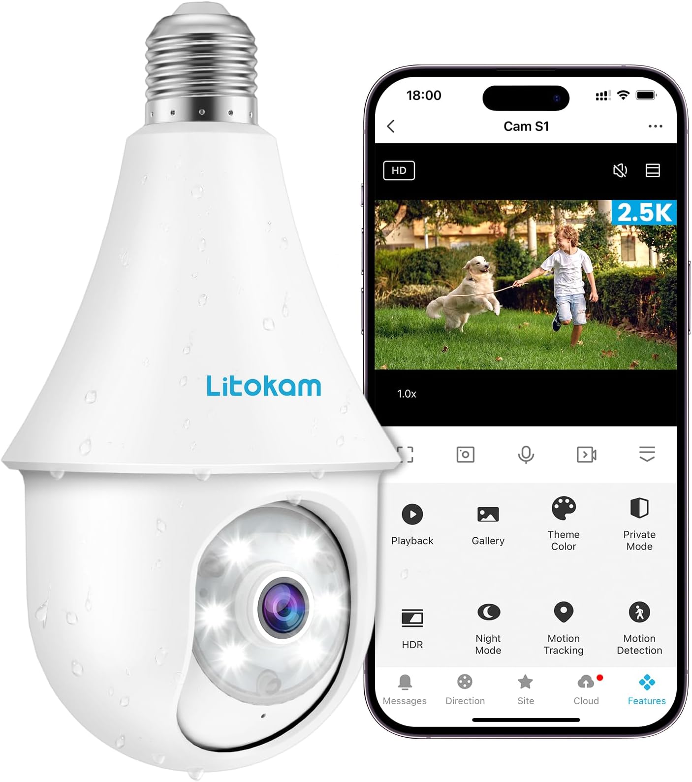 Amazon.com : 2.4GHz Security Cameras Wireless Outdoor, litokam 4MP 2K ...