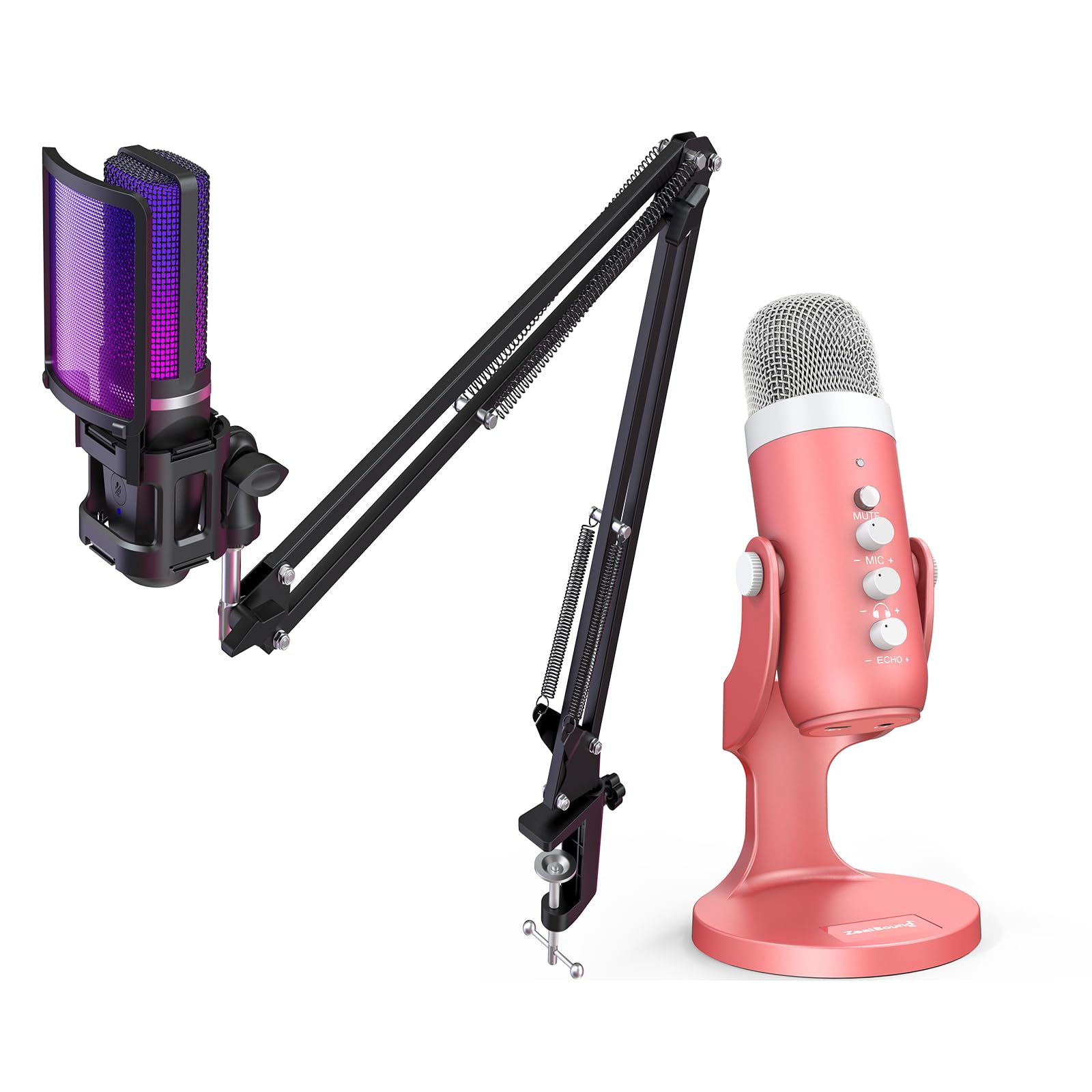 Amazon.com: ZealSound Condenser Microphone Bundle k66p and A68s with ...
