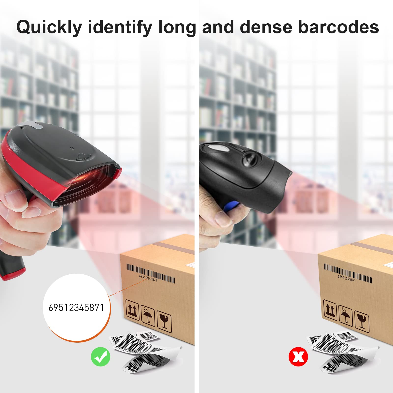 Snapklik.com : Barcode Scanner Wired,JRHC 2D Bar Code Reader Automatic ...