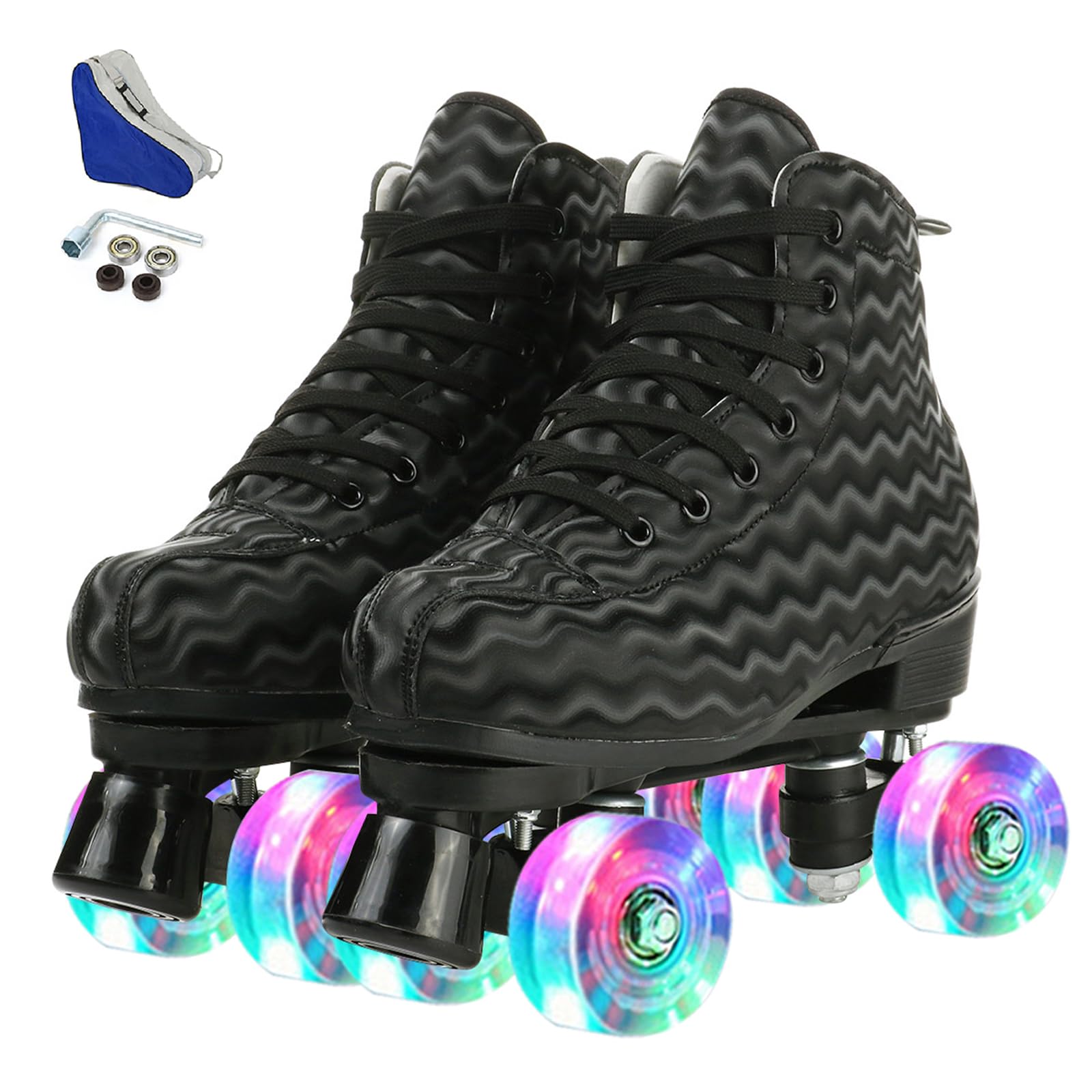 Snapklik.com : Unisex Roller Skates Double Row Four Wheels High-top ...