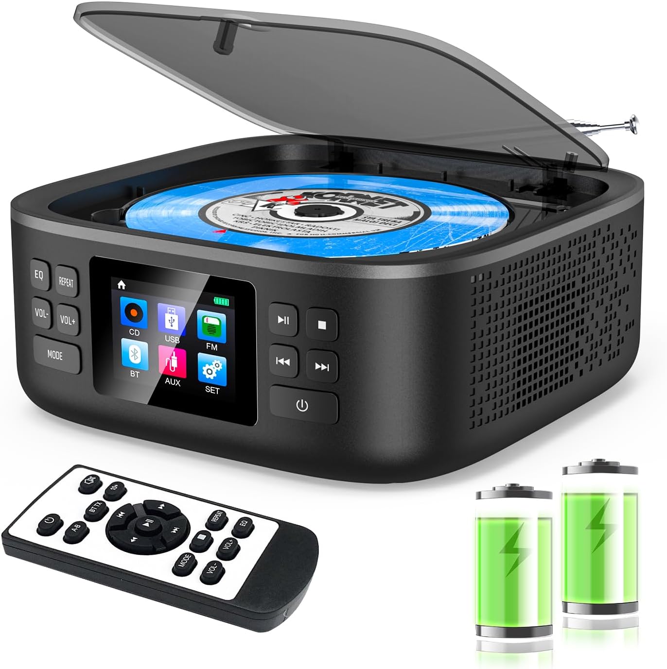 Portable CD Players for Home, Desktop Boombox CD Player Bluetooth Music ...