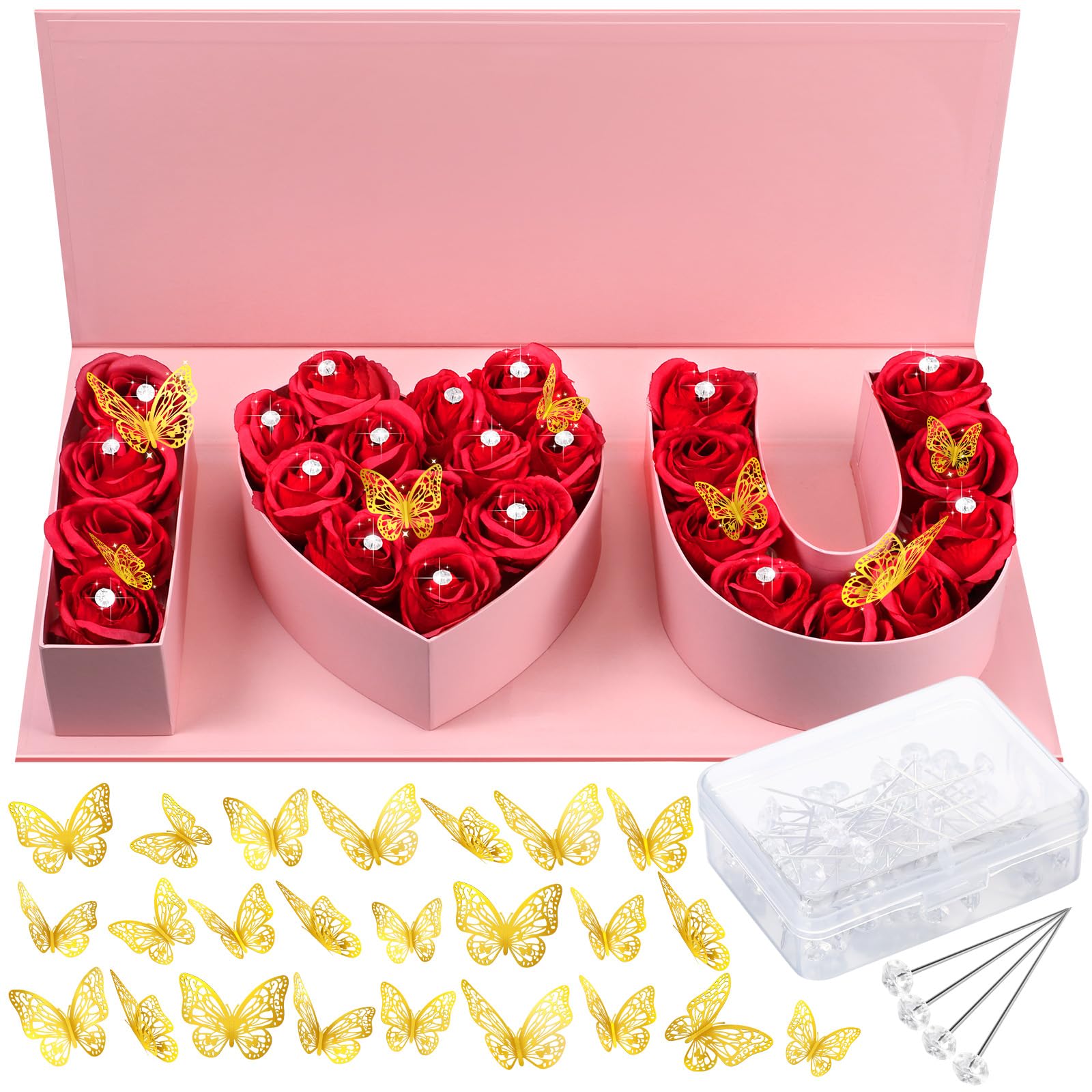 Amazon.com: Ireer I Love You Empty Flower Gift Box Valentine's Day ...