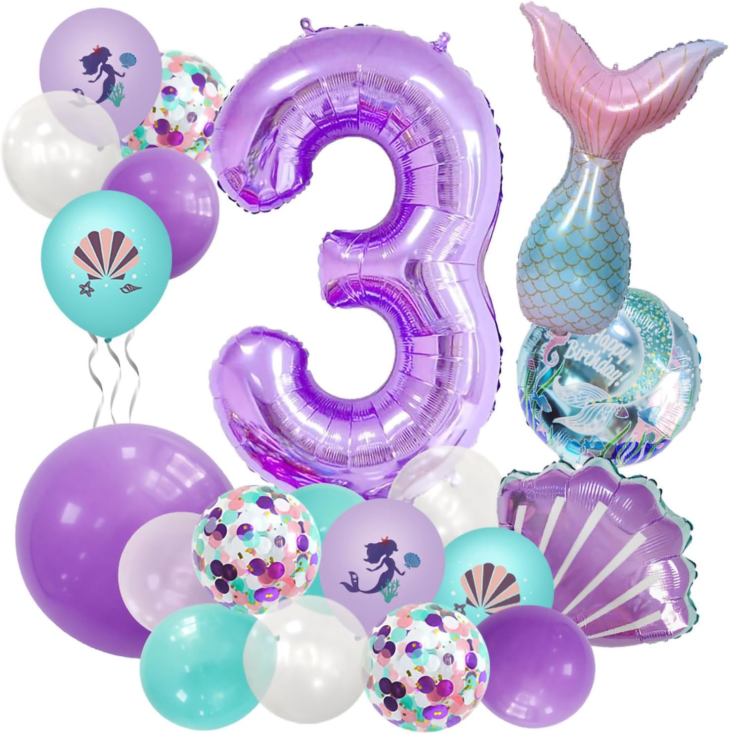 Amazon.com: 40 inch Purple Number 3 Balloon,Giant Large Number 3 ...