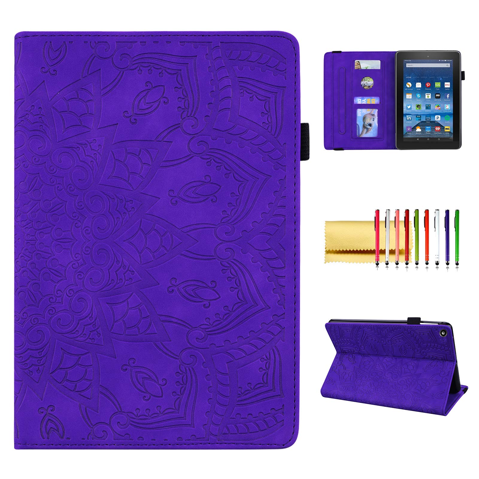 Amazon.com: Techcircle Folio Case for Amazon Fire HD 8 Inch Tablet ...