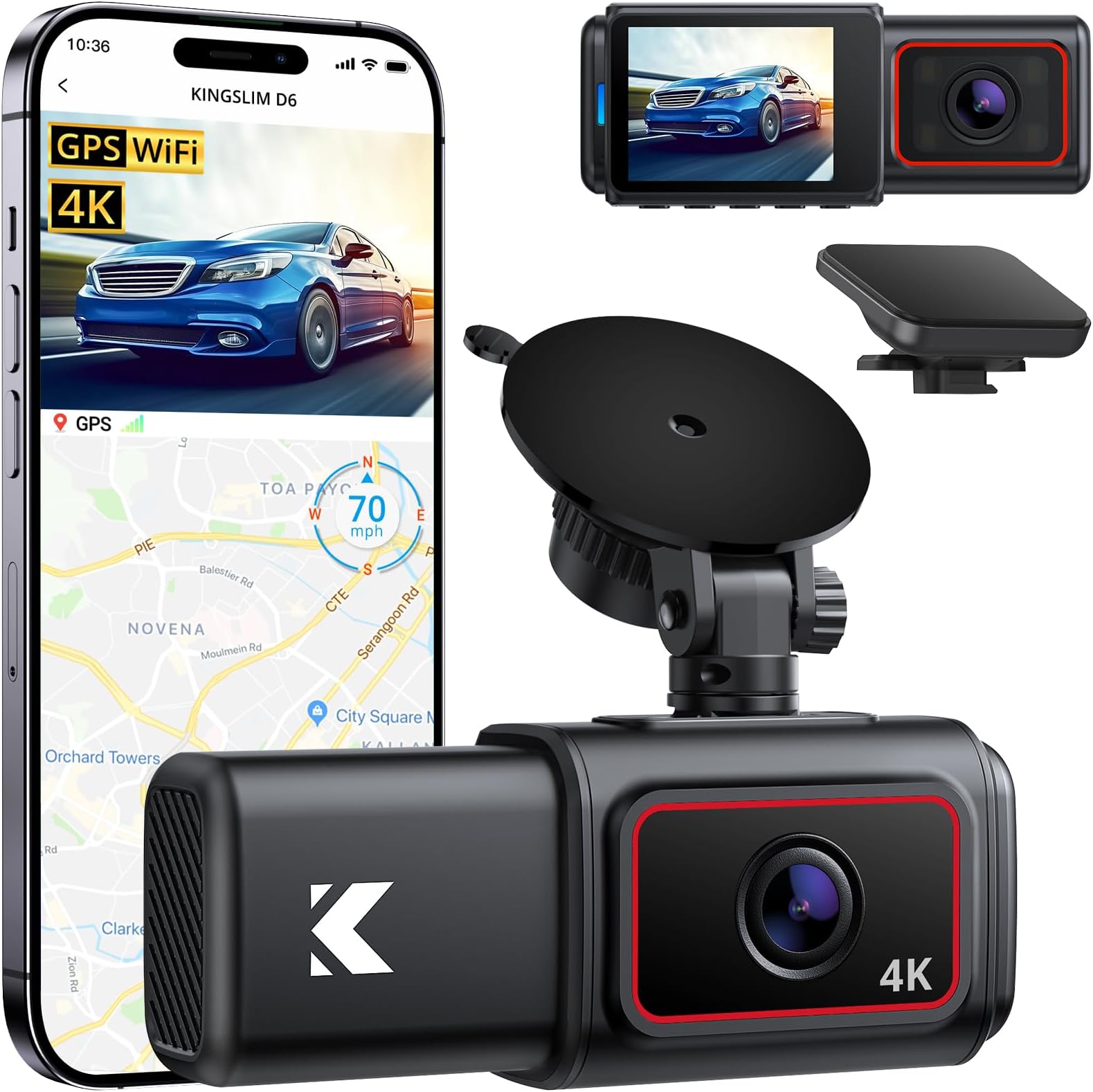 Amazon.com: KAWA Tiny Dash Cam, 1296P QHD Mini Car Camera DashCam ...
