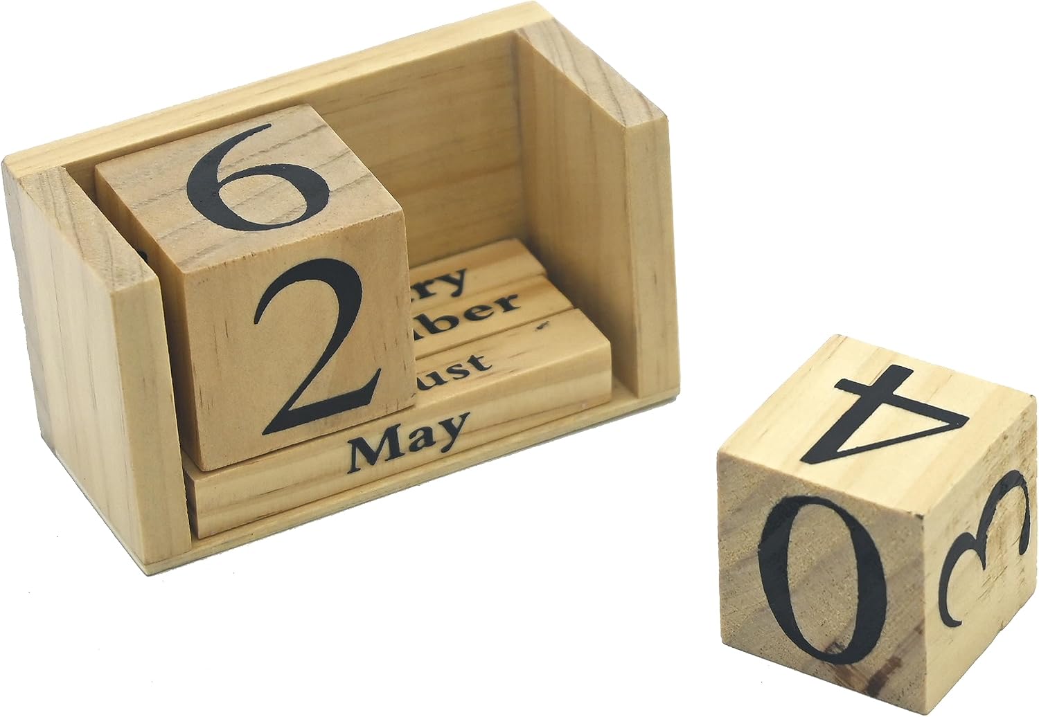 Amazon.com : MICKYU Desk Calendar 2023-2024, Wooden Block Perpetual ...