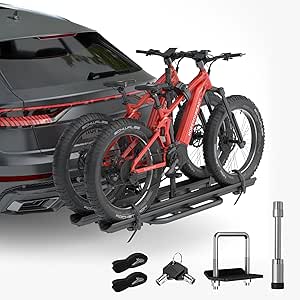 Amazon.com: HOPE YOU READY 2 Bike Rack with Ramp, 2'' Hitch Mounted Lockable Bike Racks, 200lbs ...
