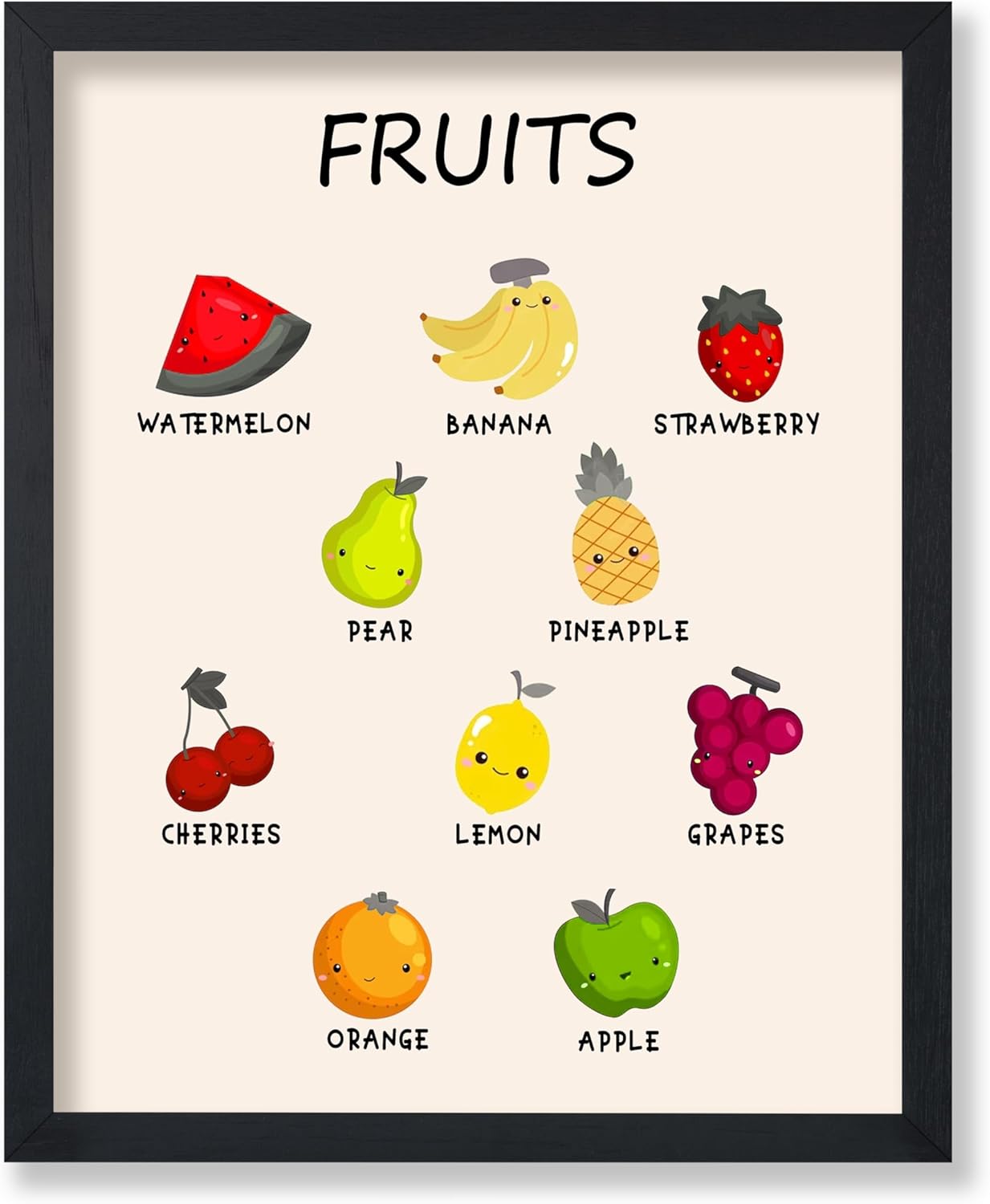 Amazon.com: Poster Master Fruits Poster - Food Print - Learning ...