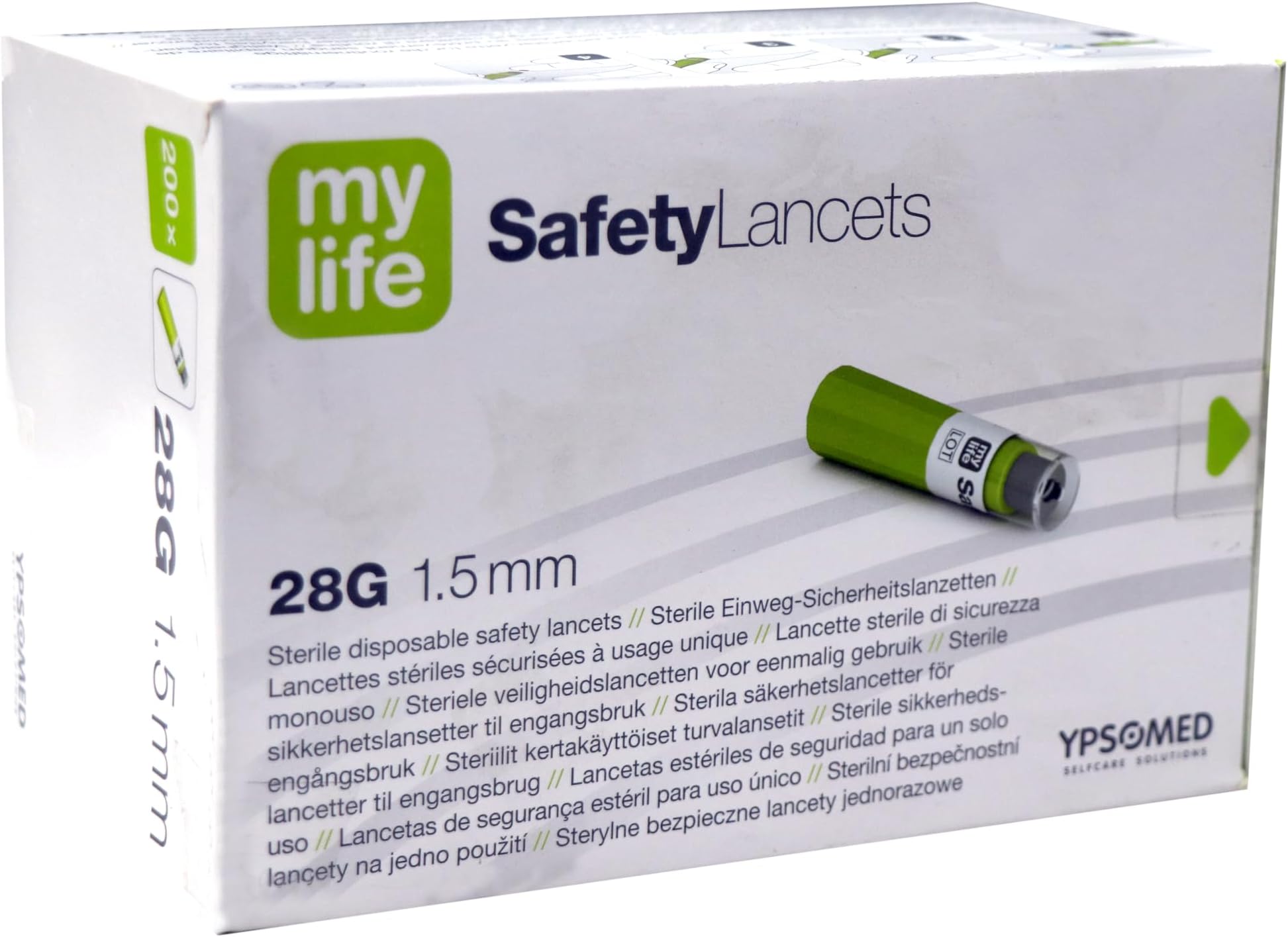 Ypsomed My Life Safety Lancets 1.5mm Green 28G Glucometer Lancets (Pack Of 200) : Amazon.in ...