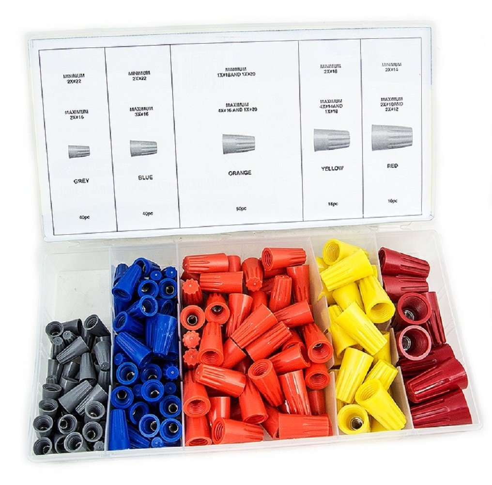 Amazon.com: Electrical Twist Connector Cap W/ Spring Insert Assortment ...