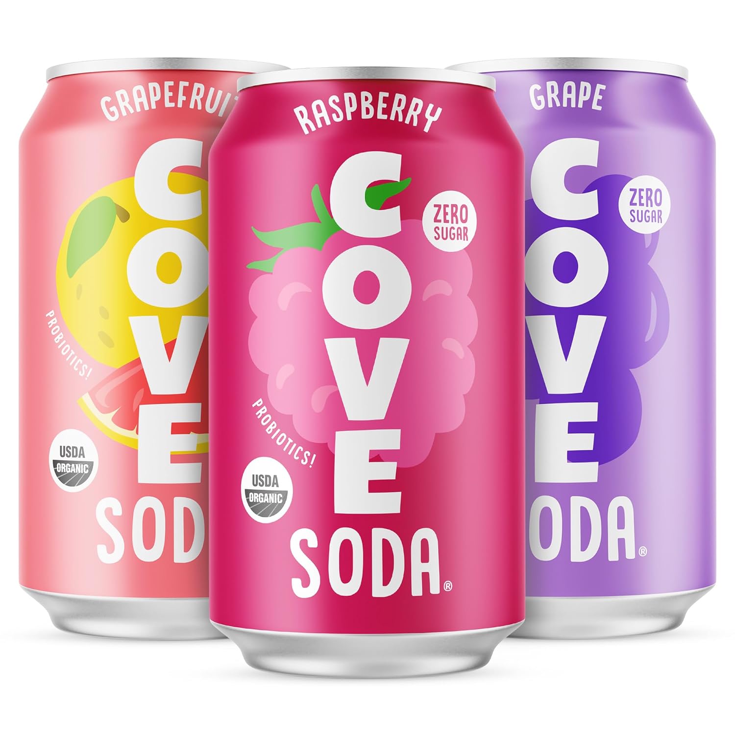 Amazon.com : Cove Probiotic Soda Fruity Variety, 12-Pack (Raspberry ...