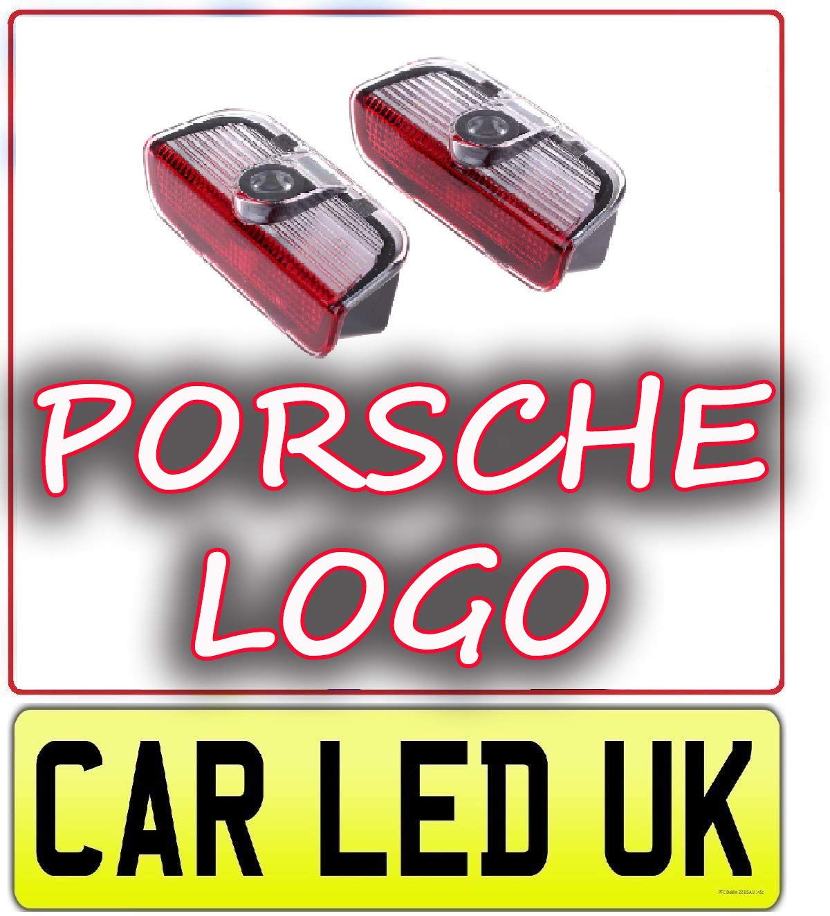 Buy 2 x DOOR LOGO PROJECTOR LED >> Cayenne Cayman 911 Boxster Carrera 4 ...