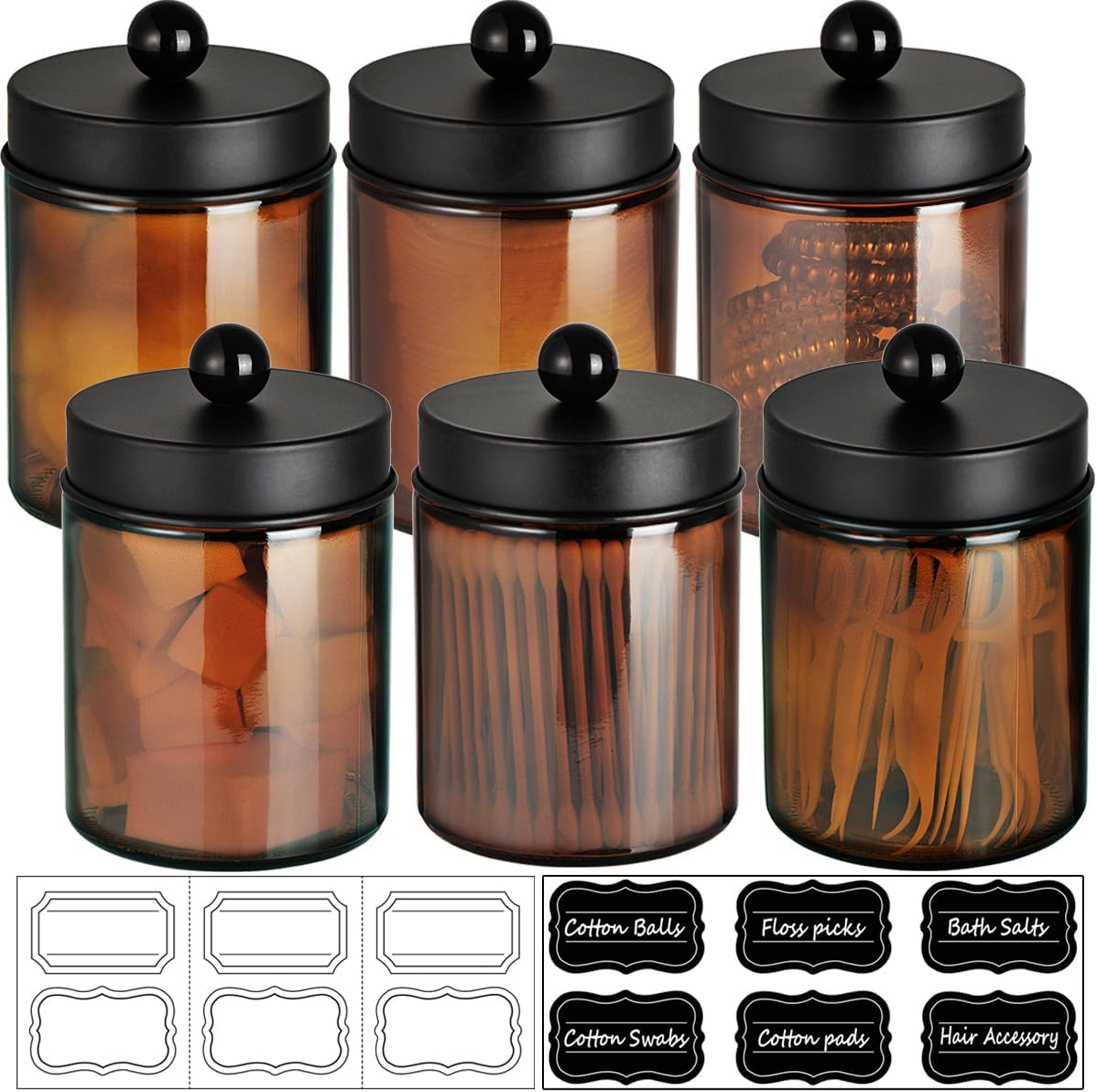 Amazon.com: KMwares 2-Pack Glass Qtip Holder Dispenser Set for Cotton ...