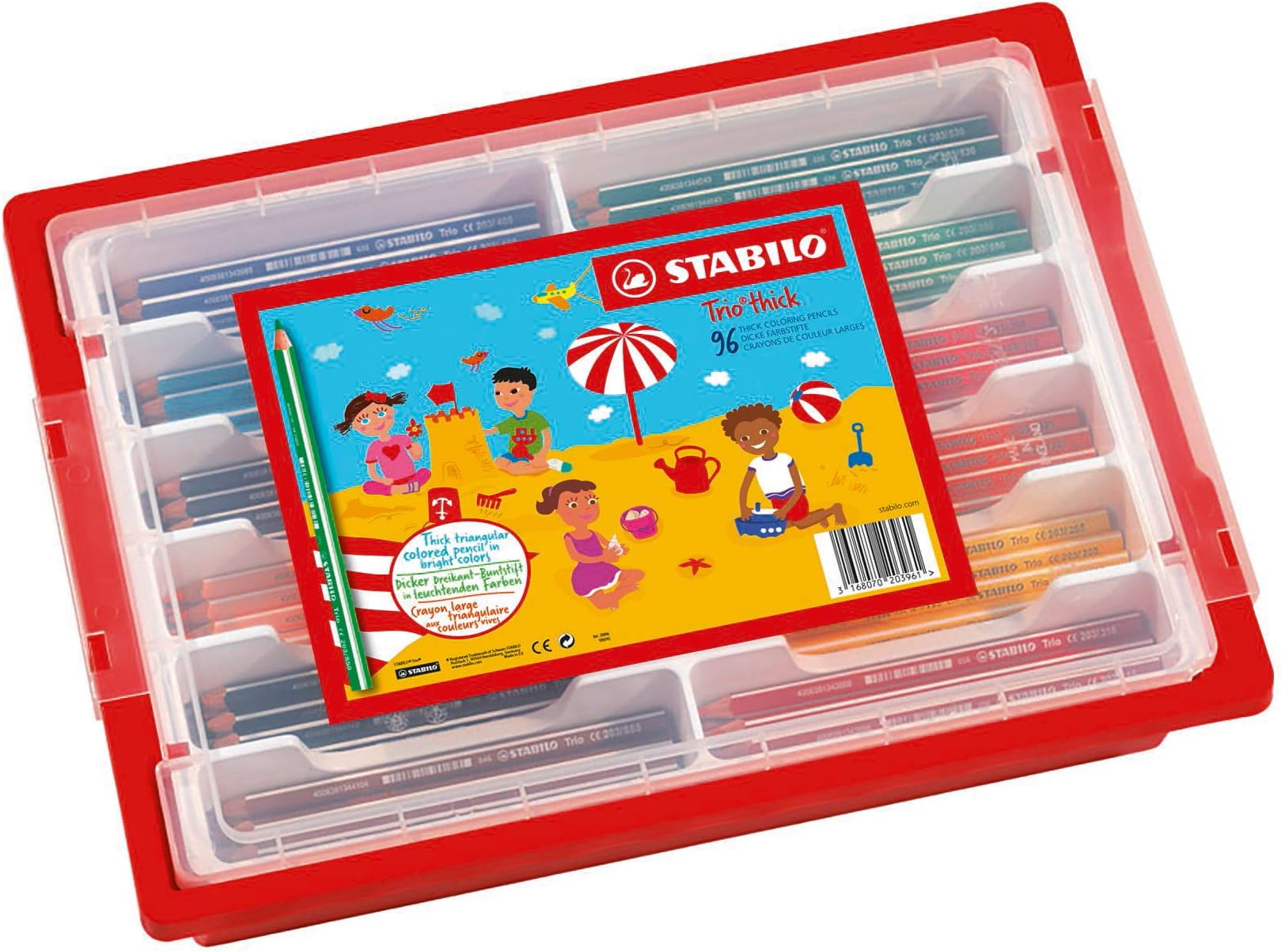 STABILO Triangular Colouring Pencil Trio thick - Classpack of 96-12 x ...