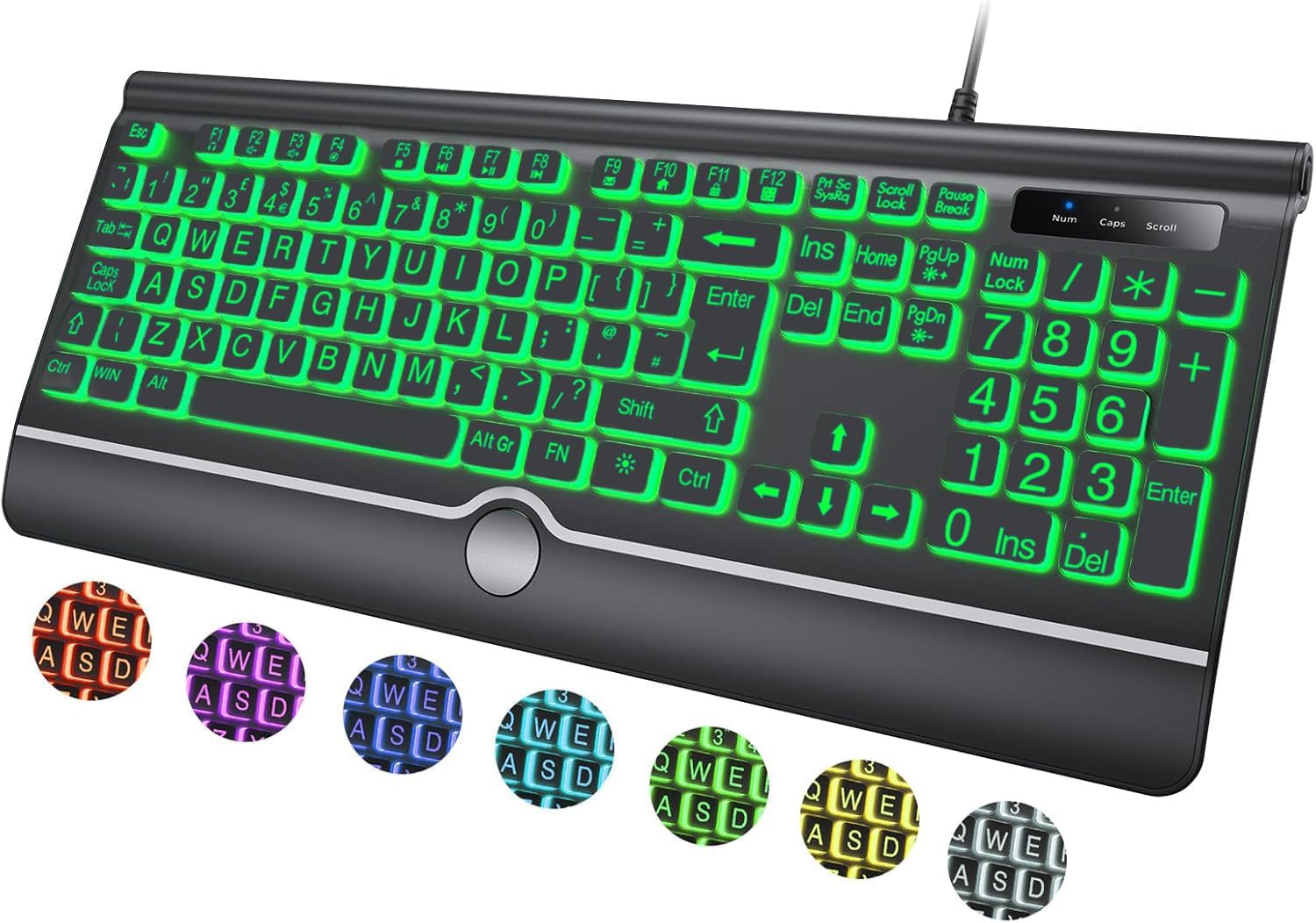 Geemarc Wired Alphanumeric Keyboard with Large Black Lettering and ...