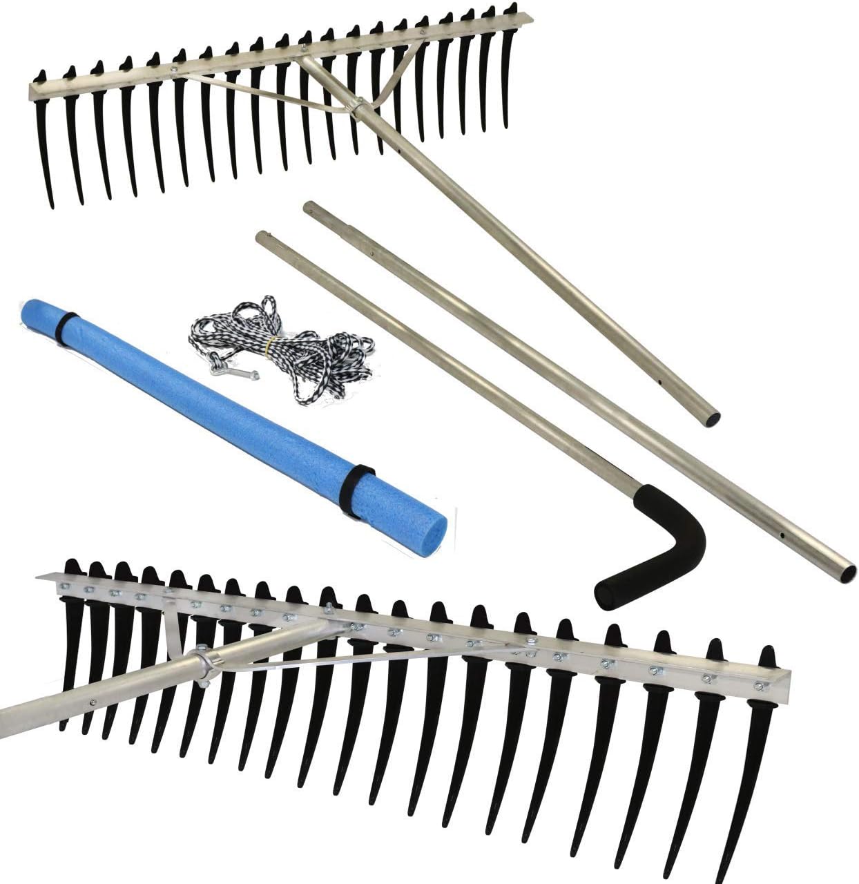 Amazon.com : YIVIKPE 32" Aquatic Weed Rake, 6.3" Steel Rod Lake Weed ...