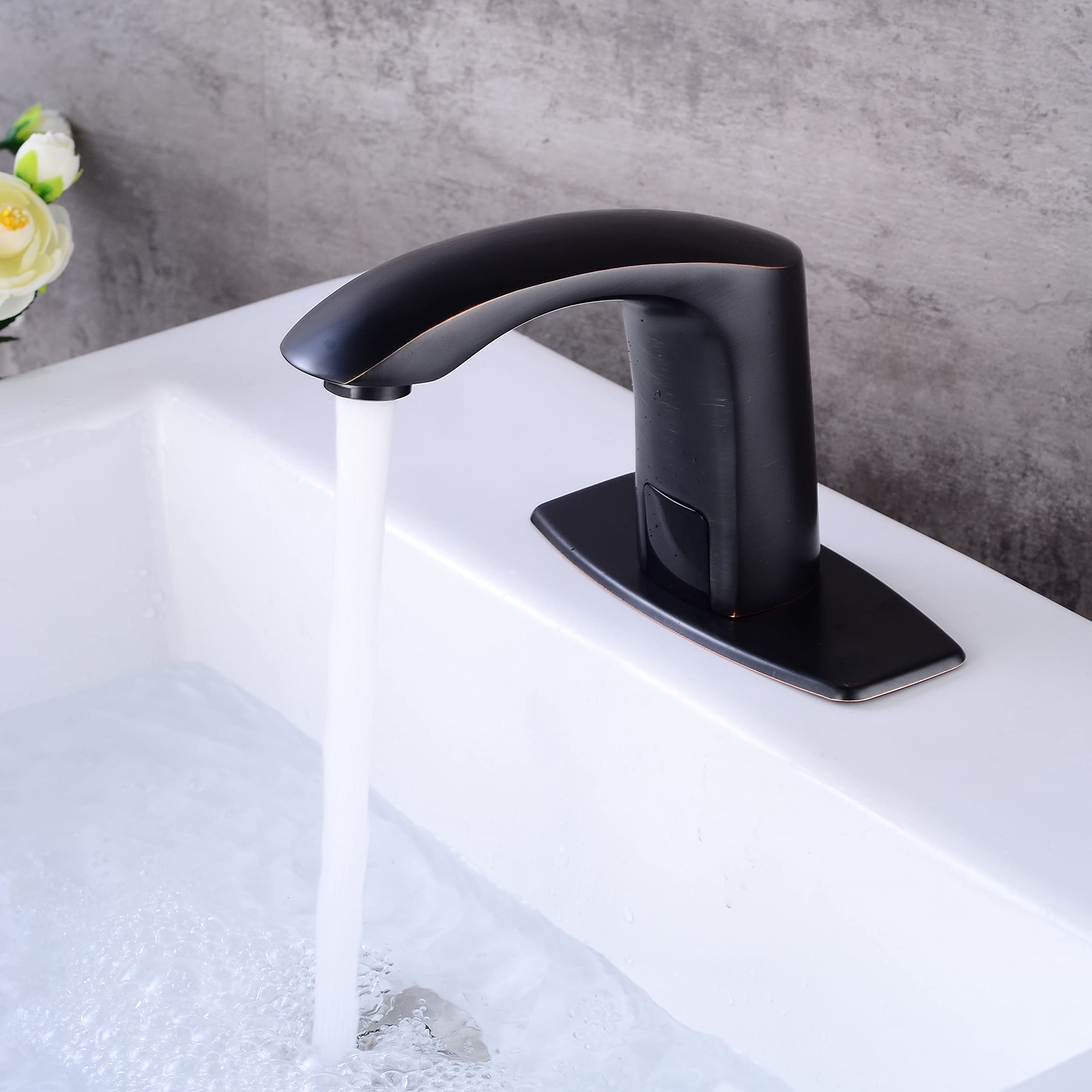 Water Saving Faucet Automatic Sensor Bathroom Faucet - Touchless Black ...
