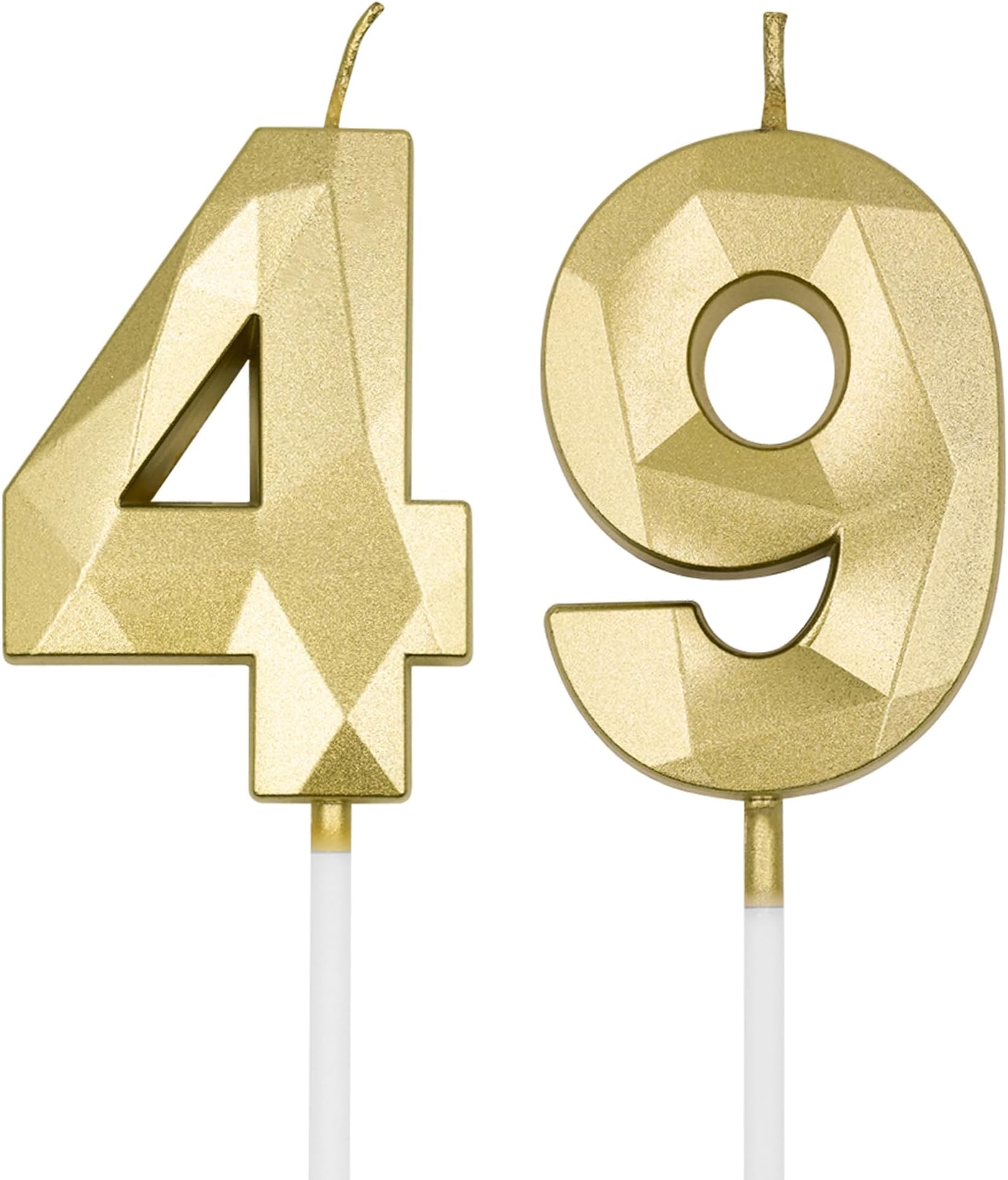 Amazon.com: 70th Birthday Candles for Cake, Gold Number 70 3D Diamond ...