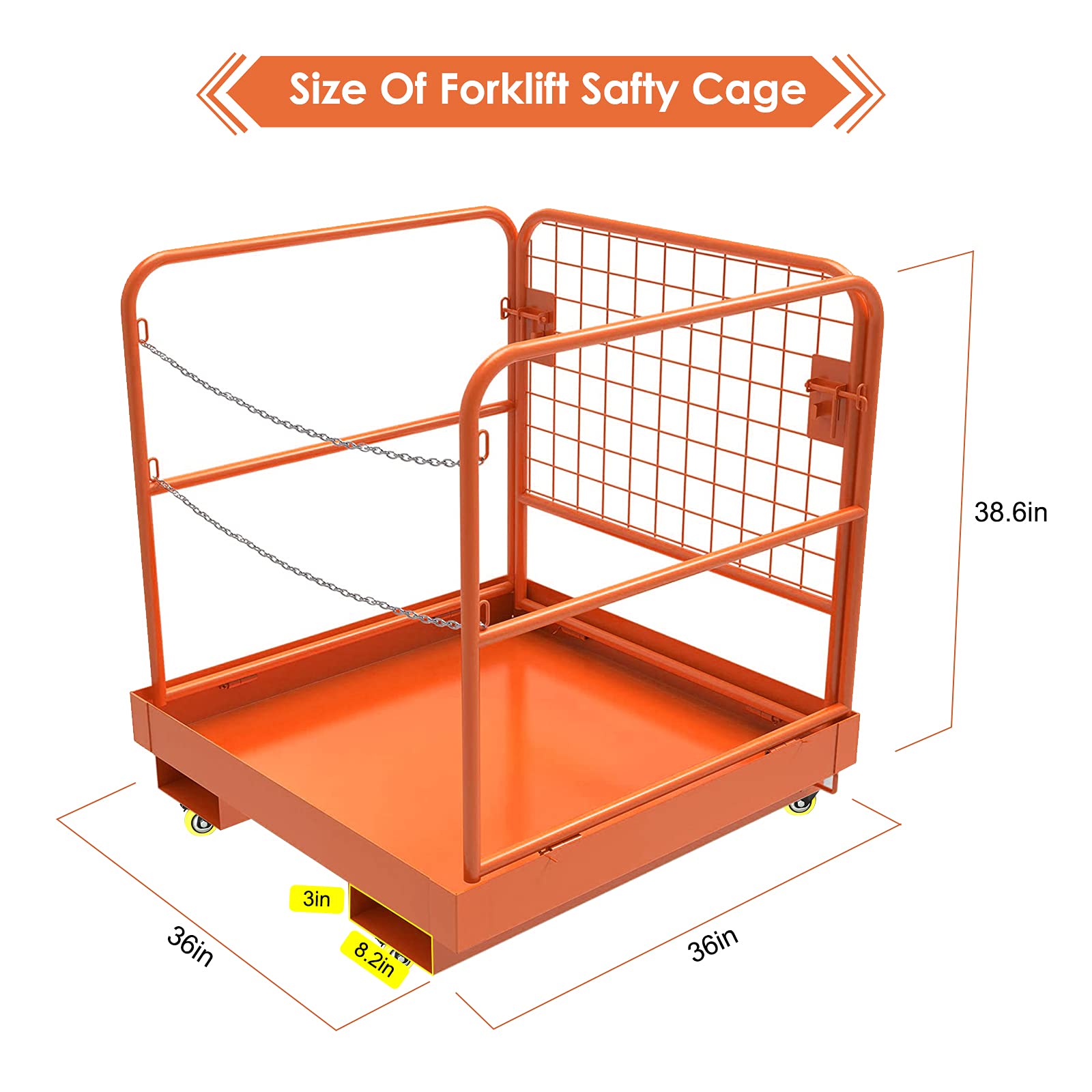 Buy Forklift Cage, 36"x36" Work Platform Forklift Safety Cage ...