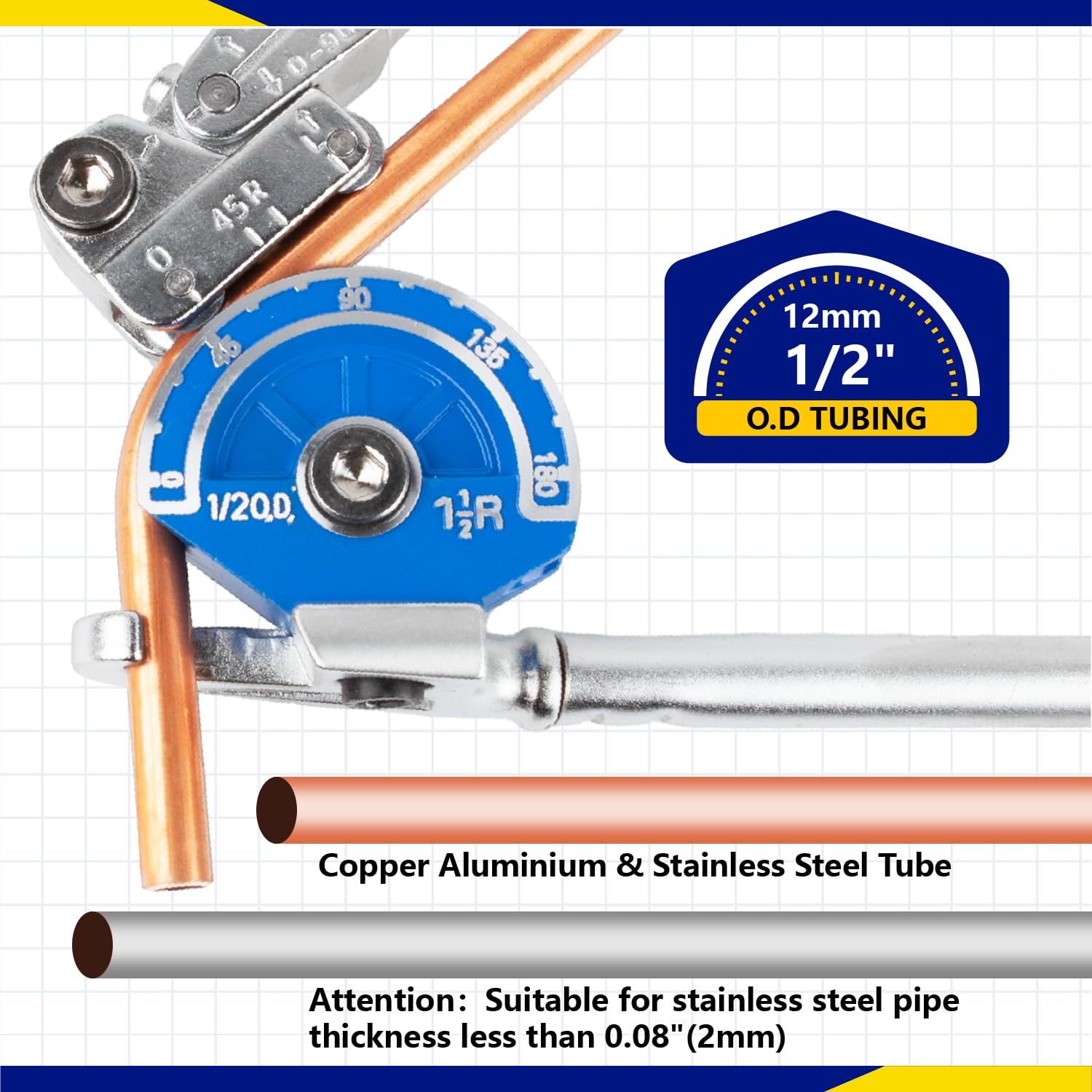 Snapklik.com : Wostore 1/2 Heavy Duty Tubing Bender Tube Bender Roller ...