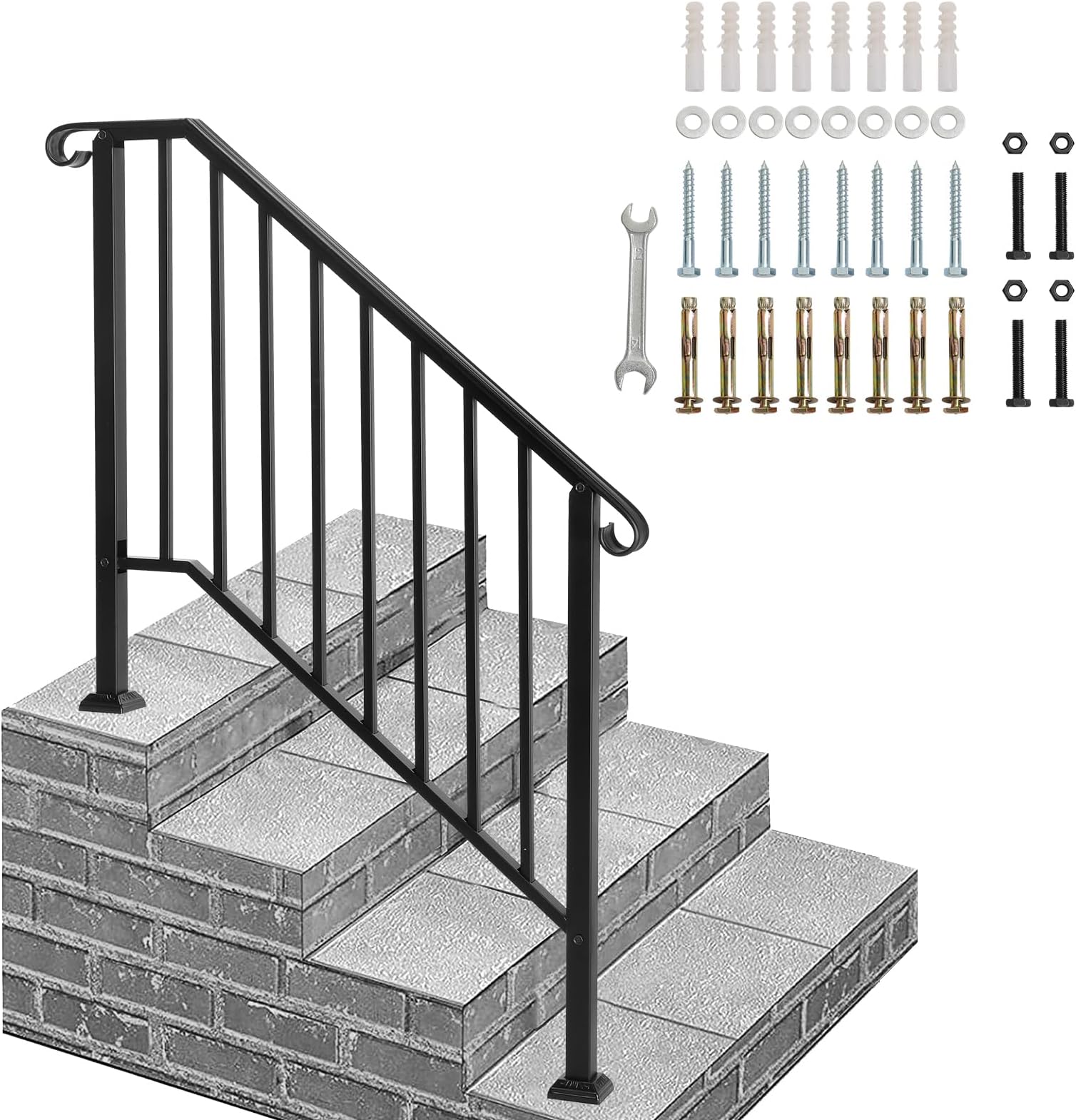 Iron X Handrail Picket #3 (Concrete Steps) - Amazon.com